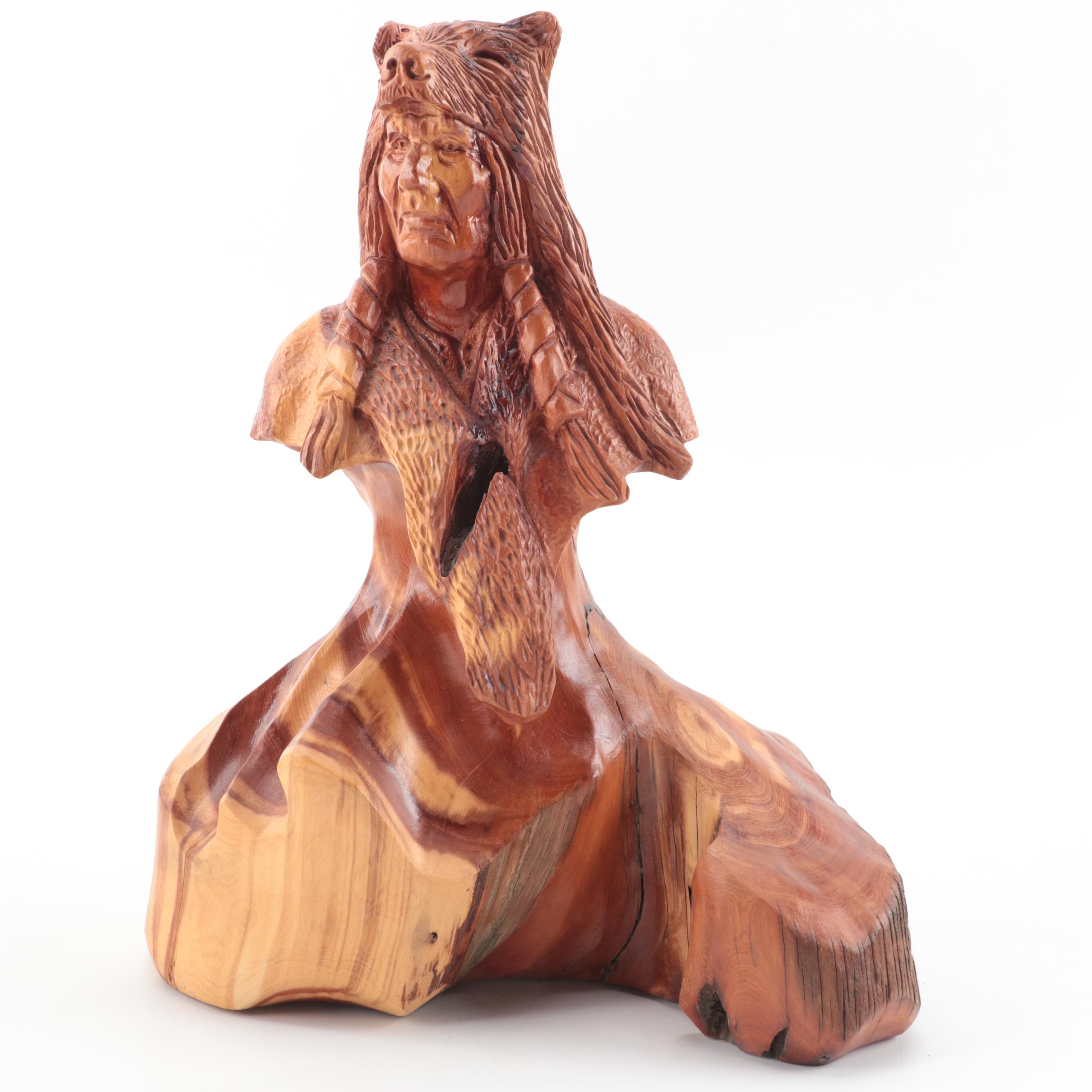 Stu Martin "Red Horse" Carved Wood Sculpture, 2003 | EBTH