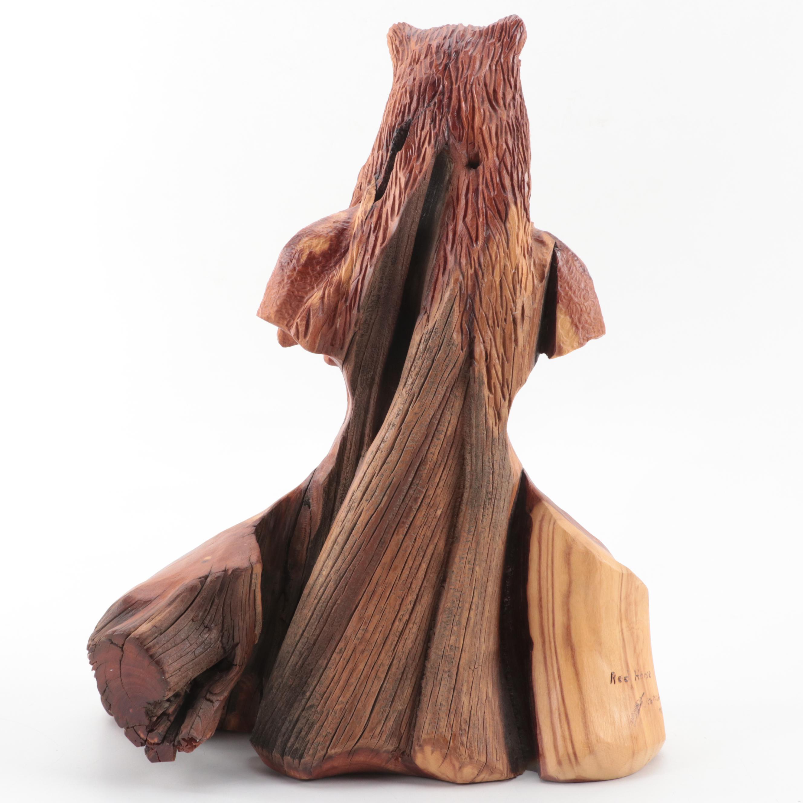 Stu Martin "Red Horse" Carved Wood Sculpture, 2003 | EBTH