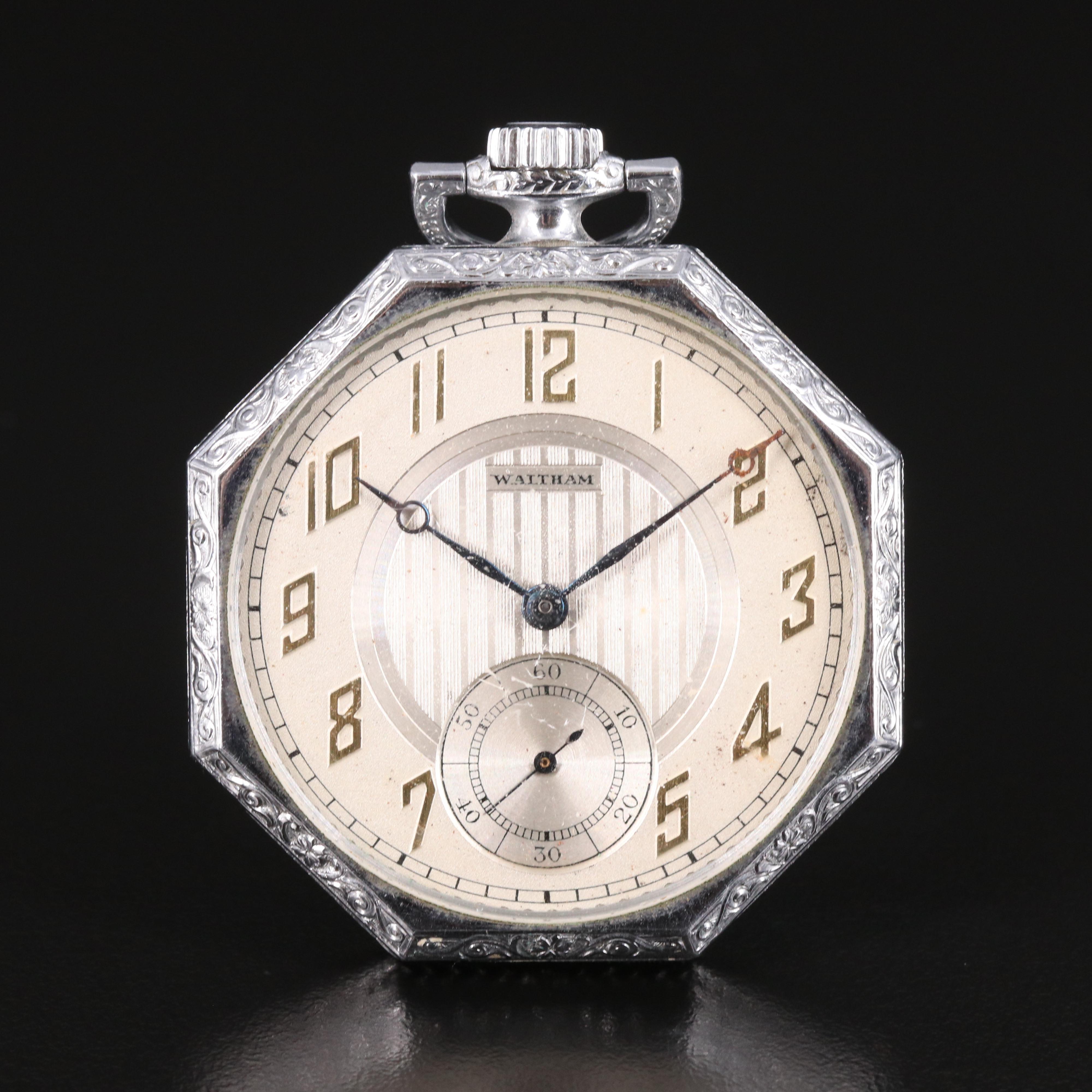1929 Waltham Octagonal Pocket Watch | EBTH