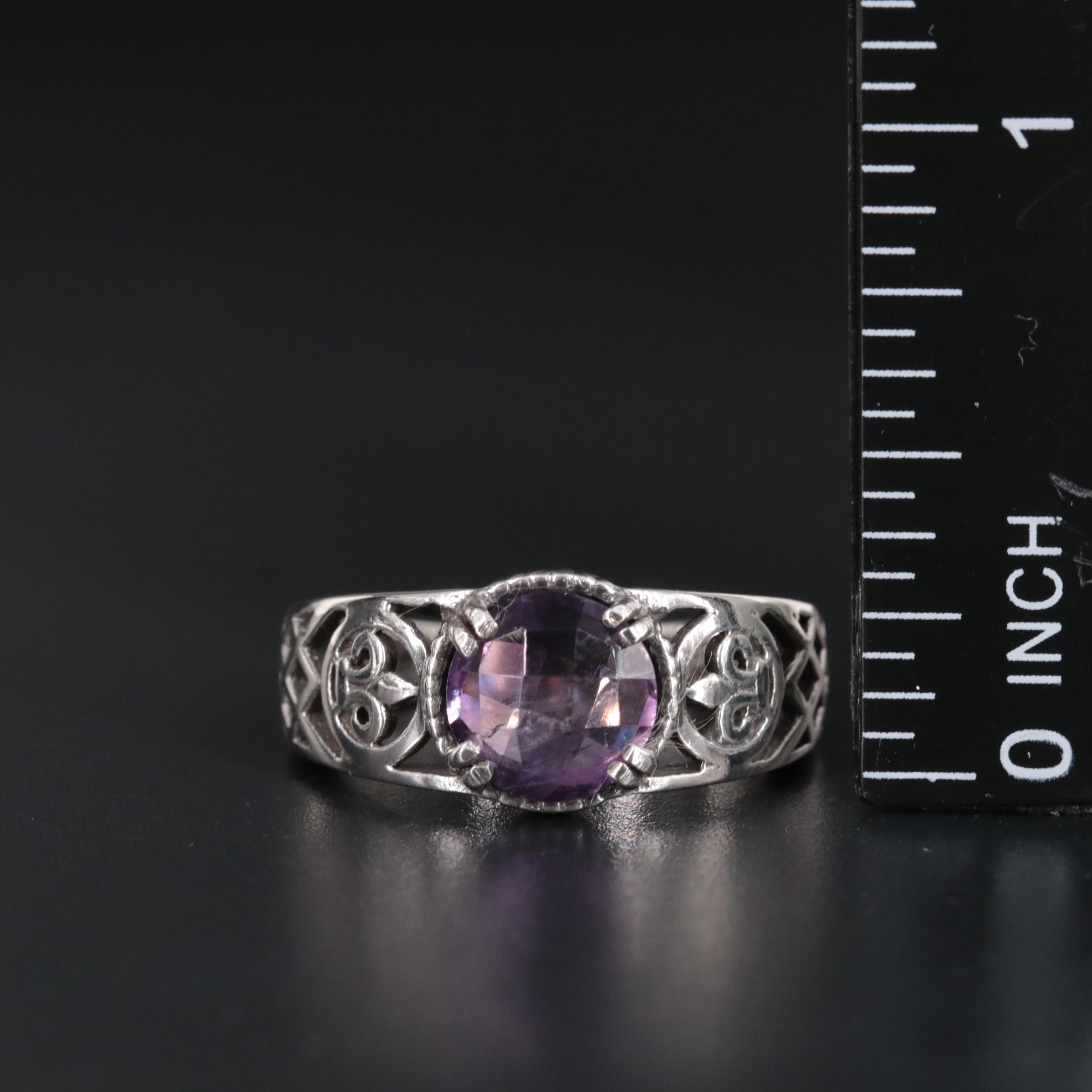 Sterling Silver Amethyst Ring | EBTH