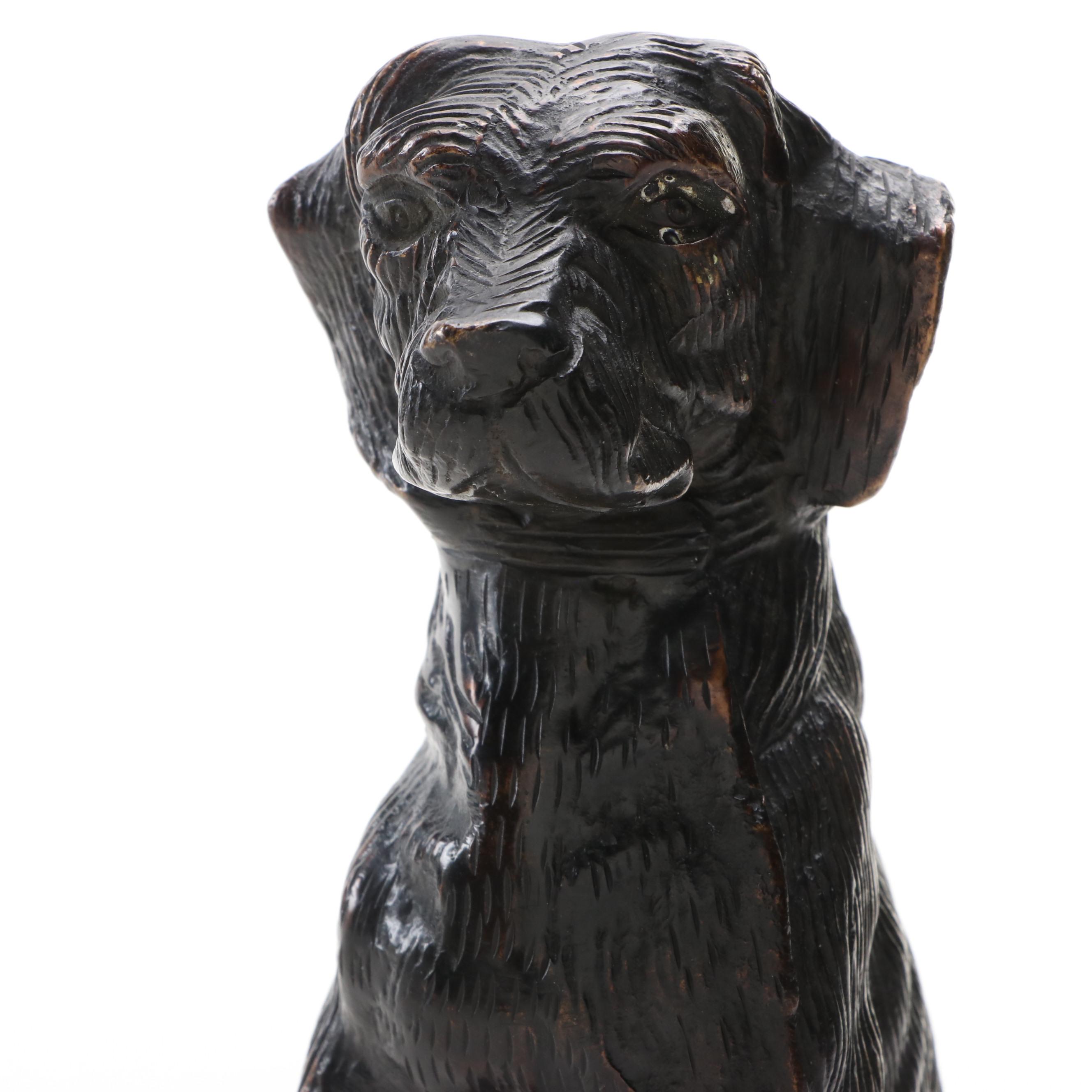Patinated Brass Labrador Retriever Dog Figurine | EBTH