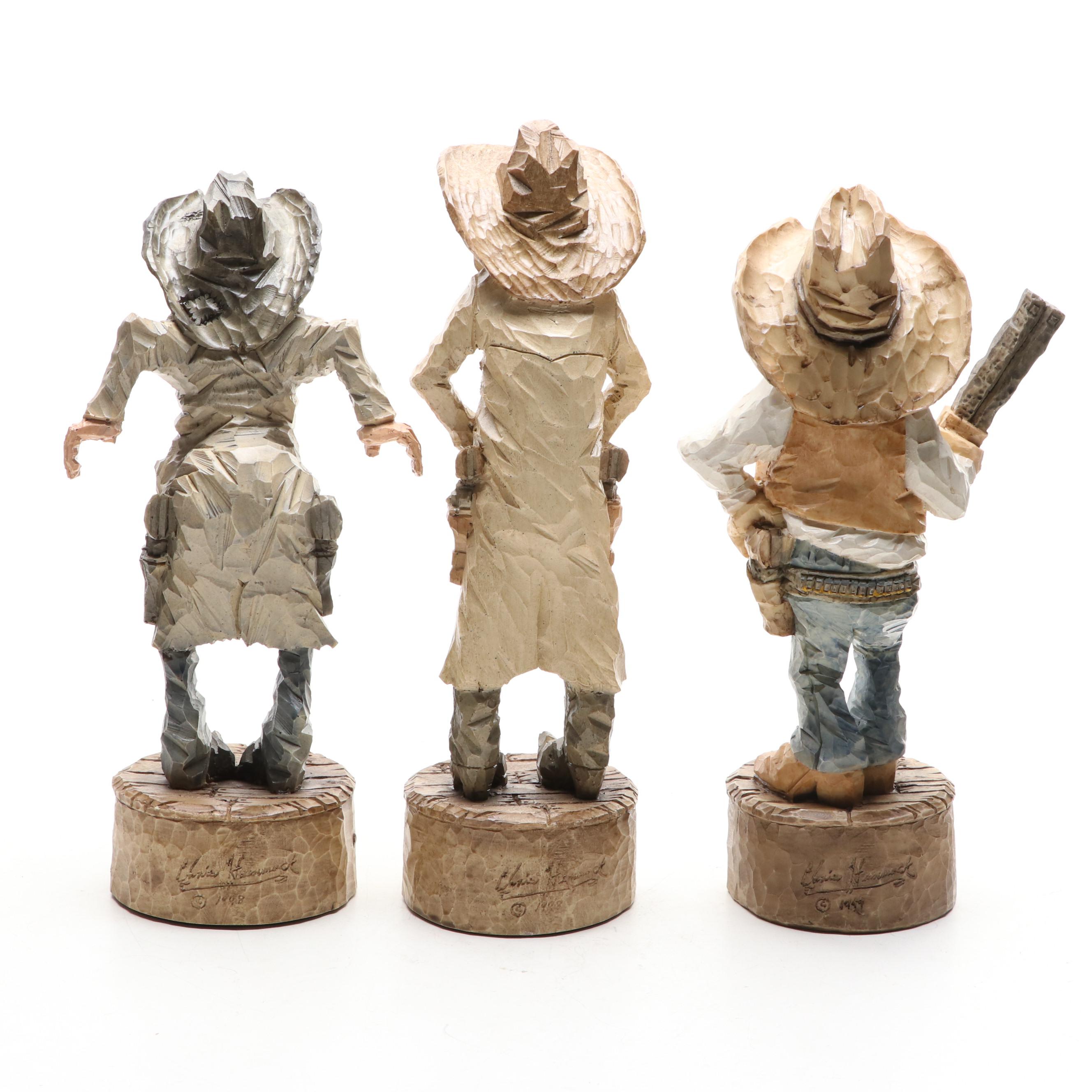 Chris Hammack Spit 'N' Whittle Resin Cowboy Figurines | EBTH