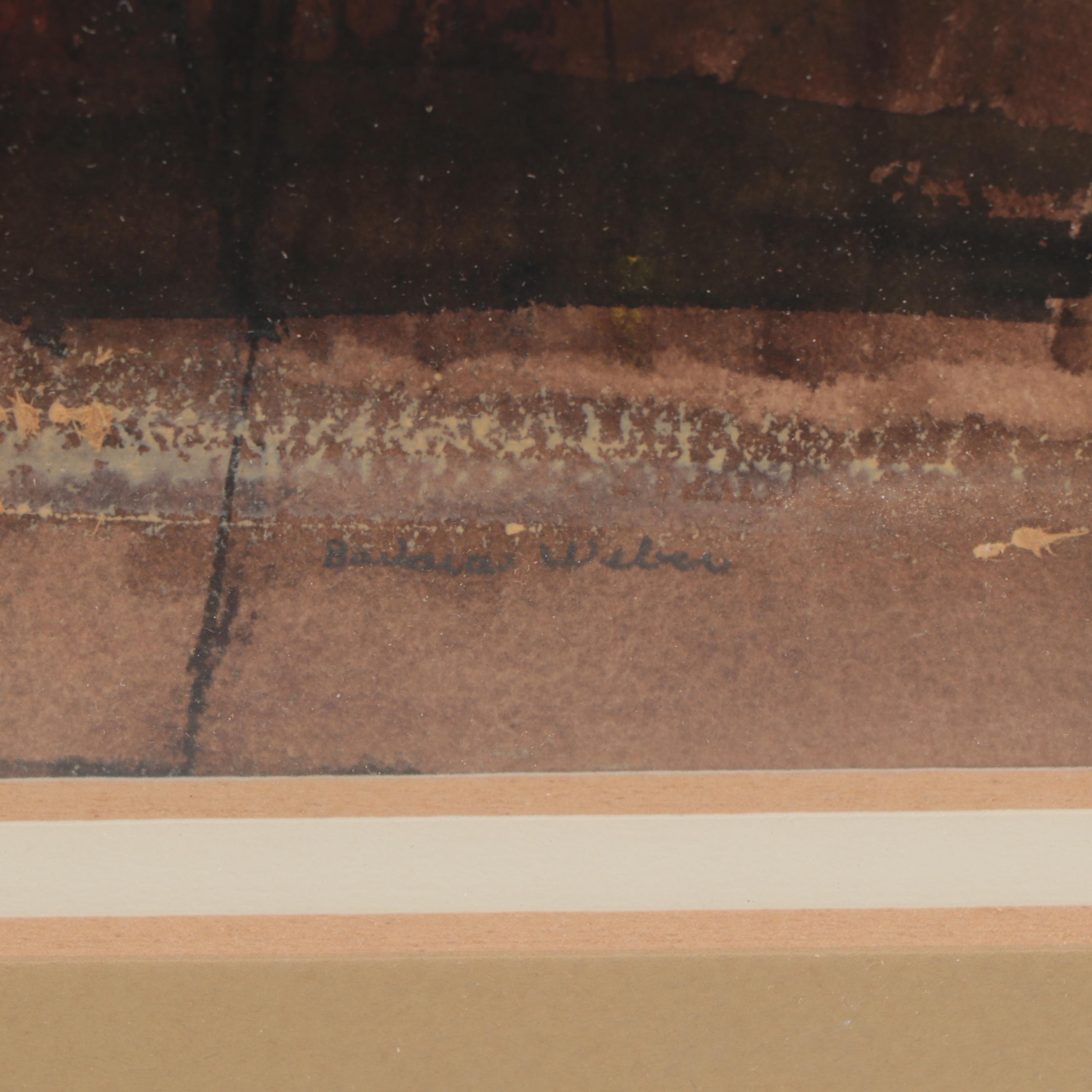 Barbara Weber Watercolor Painting of Forest Landscape | EBTH