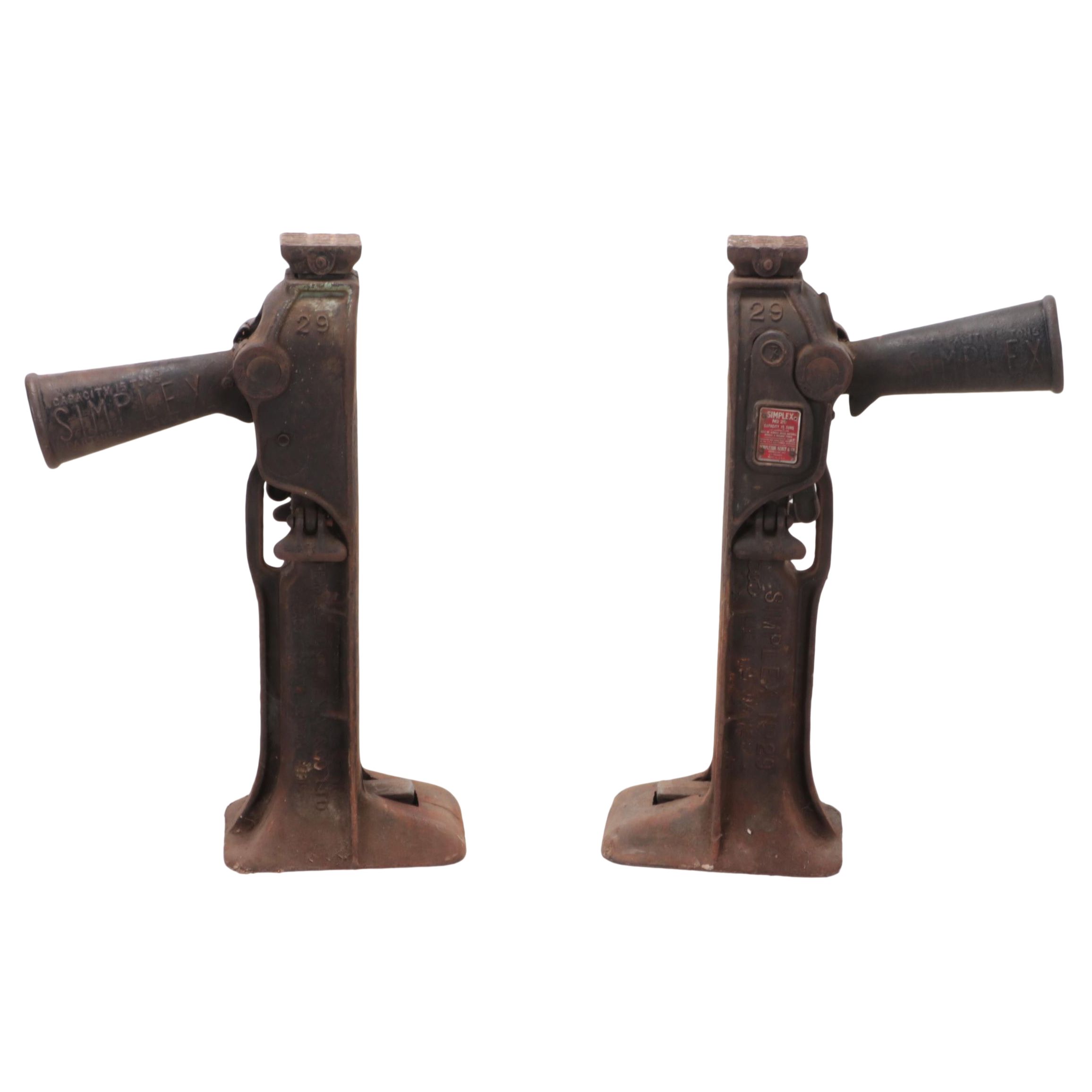 Pair of Simplex 15-Ton No. 29 Railroad Mechanical Jacks | EBTH