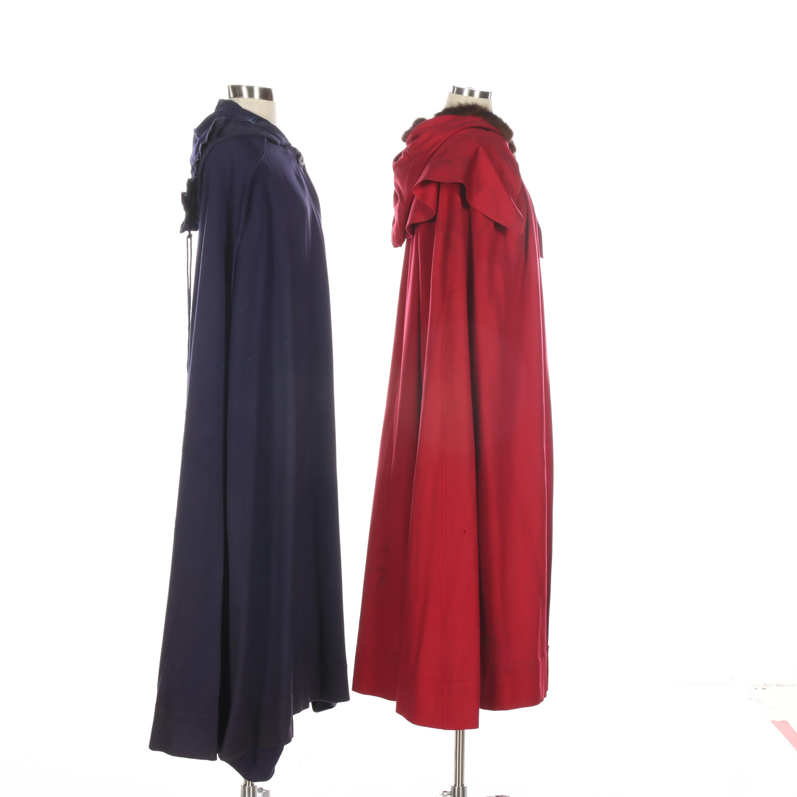Welch, Margetson & Co. Hooded Cape in Wool and Fur Trim Cape, Circa ...