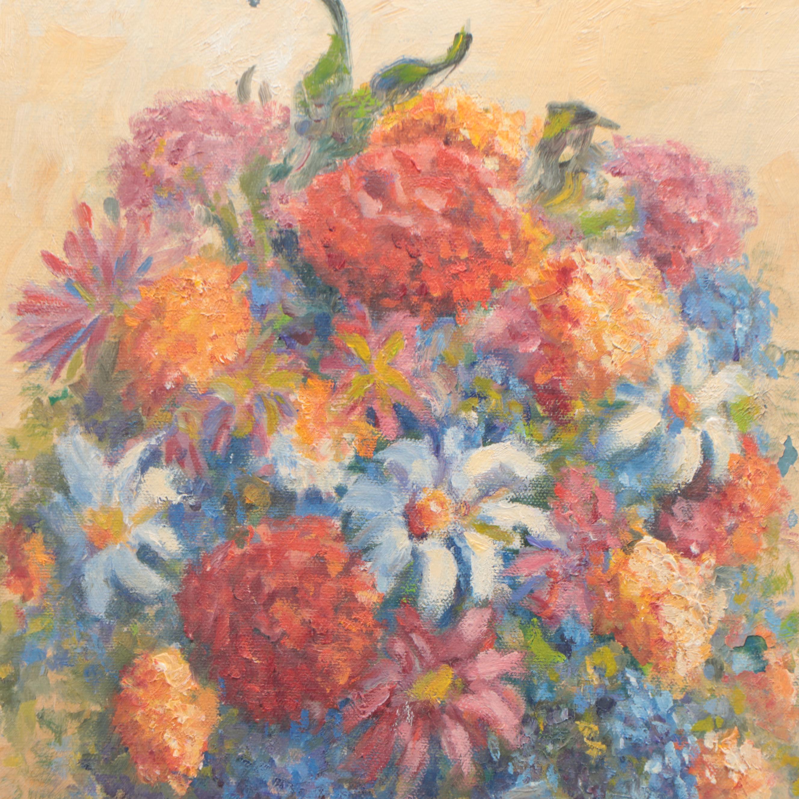 Sue Weseli Floral Still Life Oil Painting, 1986 | EBTH