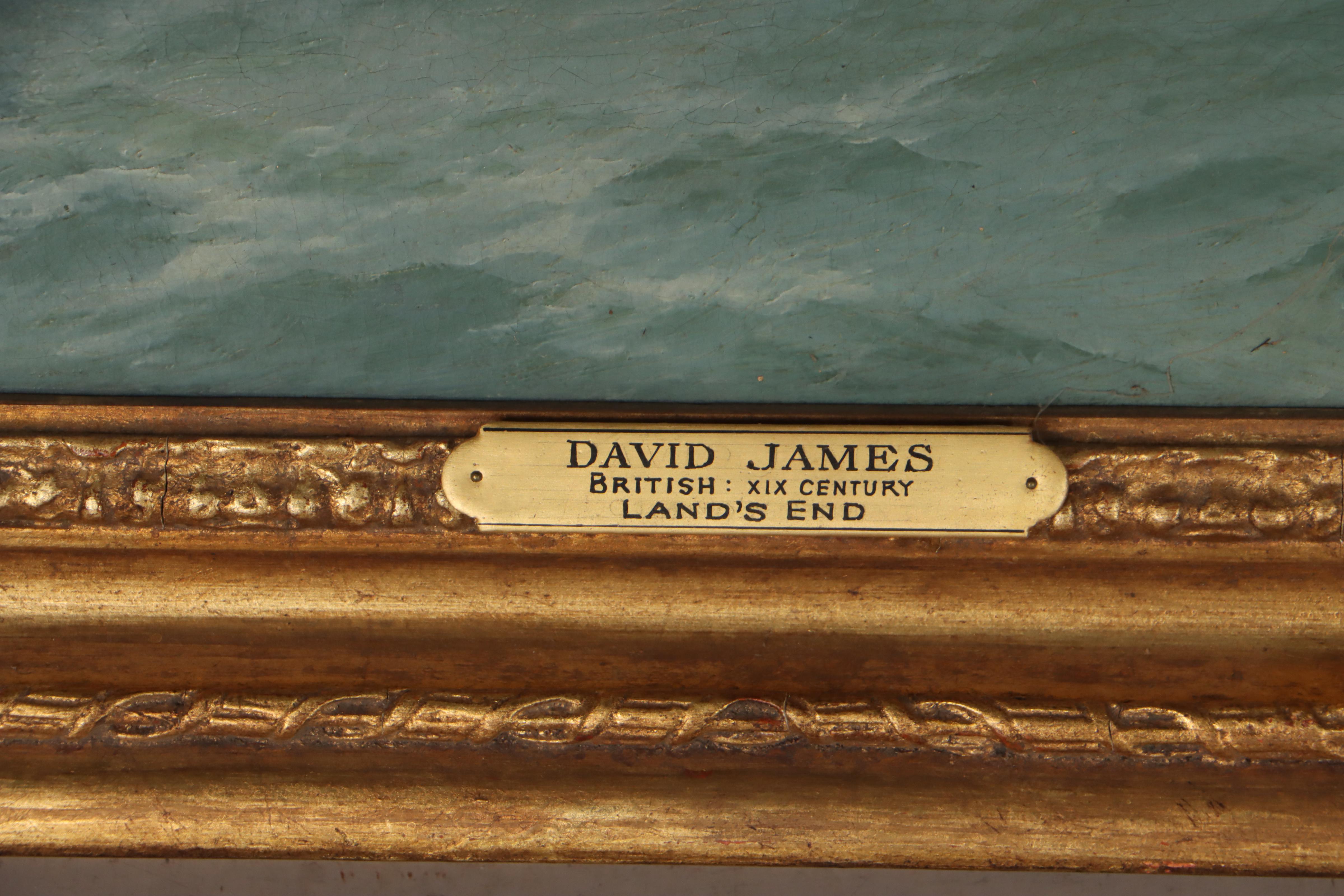 David James Coastal Landscape Oil Painting "Land's End," 1881 | EBTH