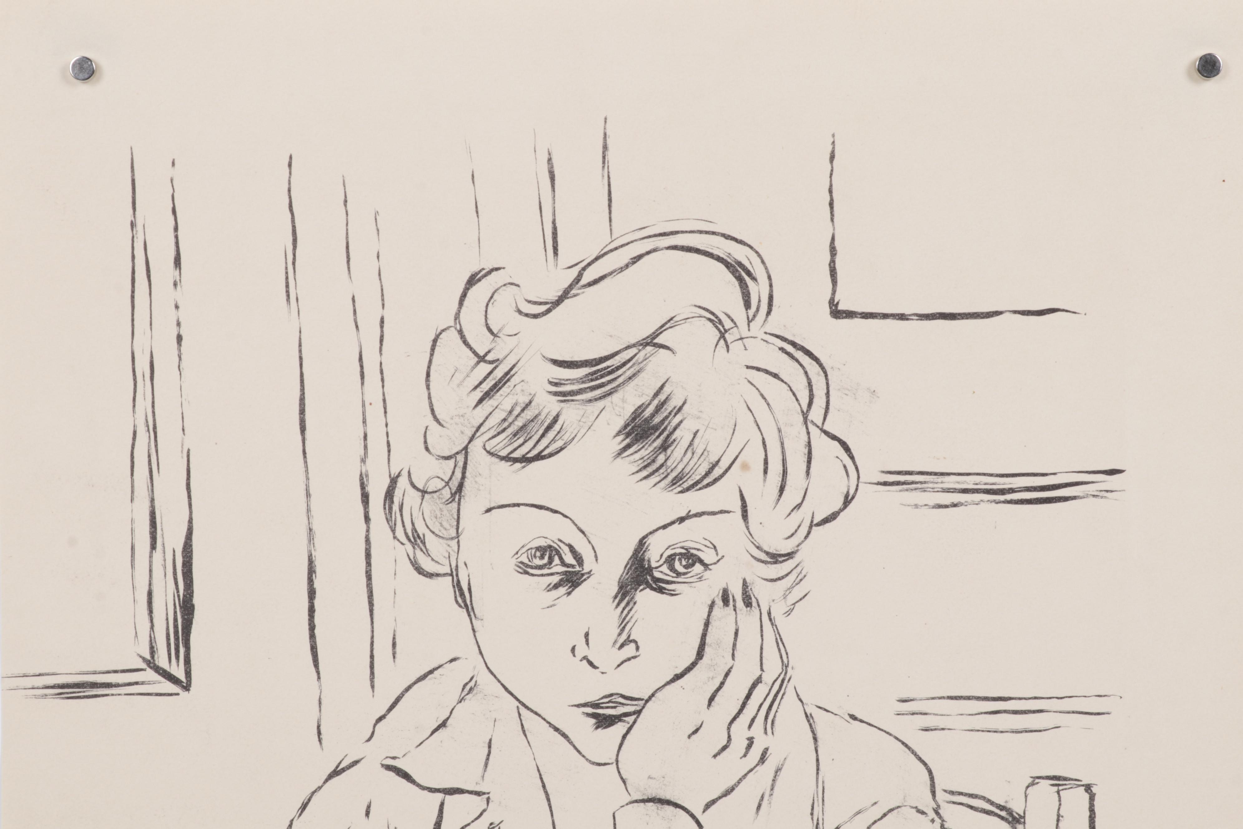 Sidney Chafetz Portrait Lithograph "Adele," 1947 | EBTH