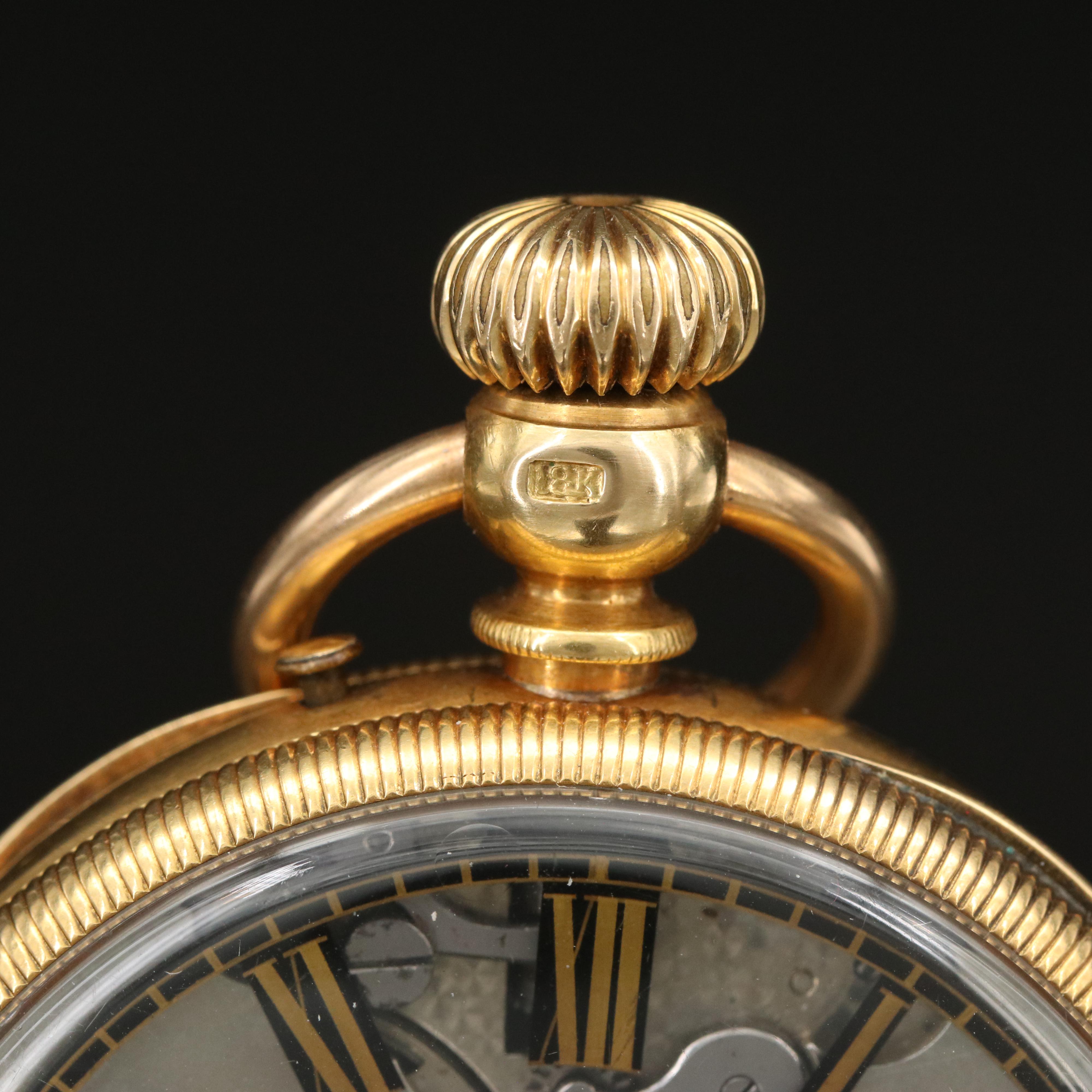 18K Case with 19th Century Swiss Pin Set P.W. Movement | EBTH