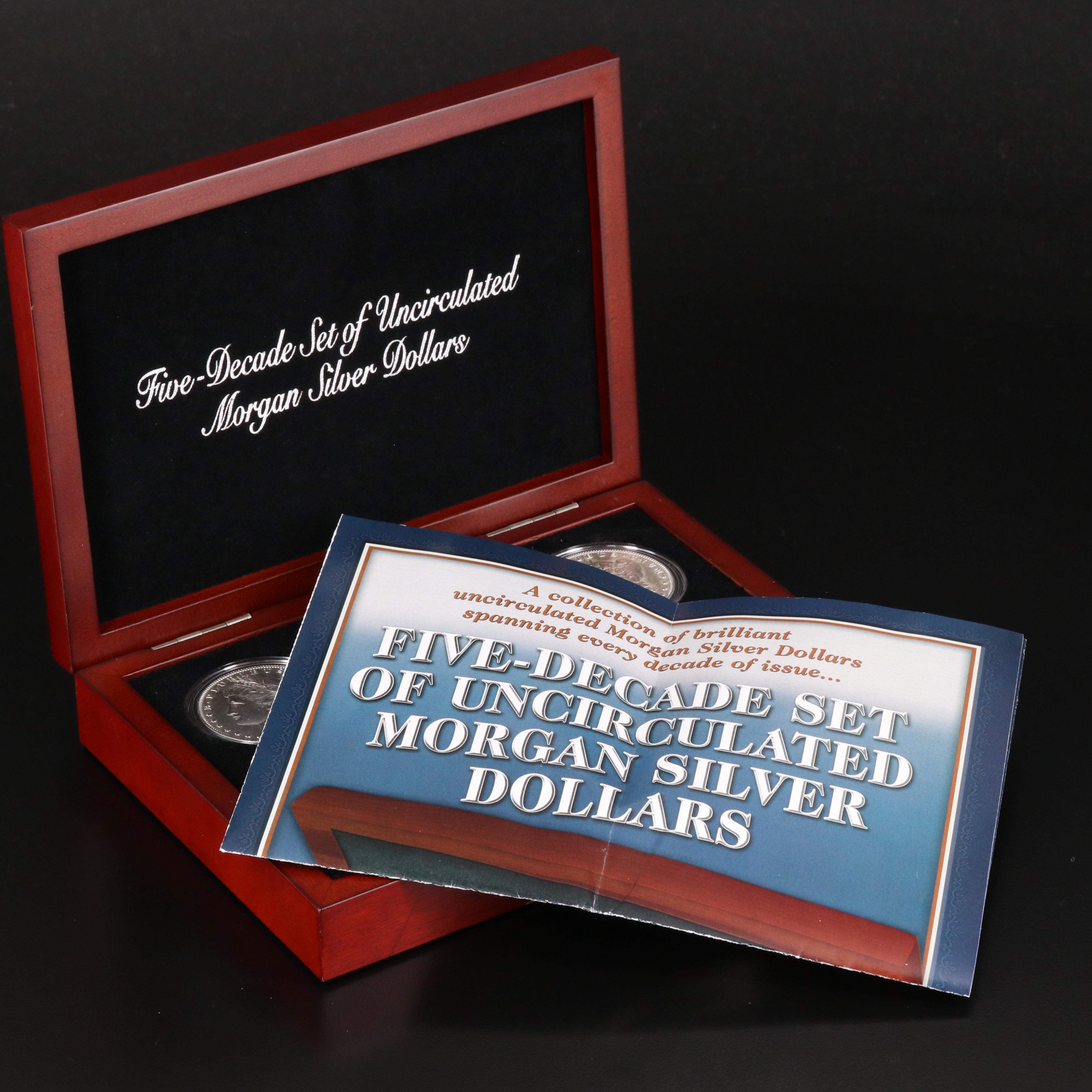 "Five-Decade Set of Uncirculated Morgan Silver Dollars" Coin Set | EBTH