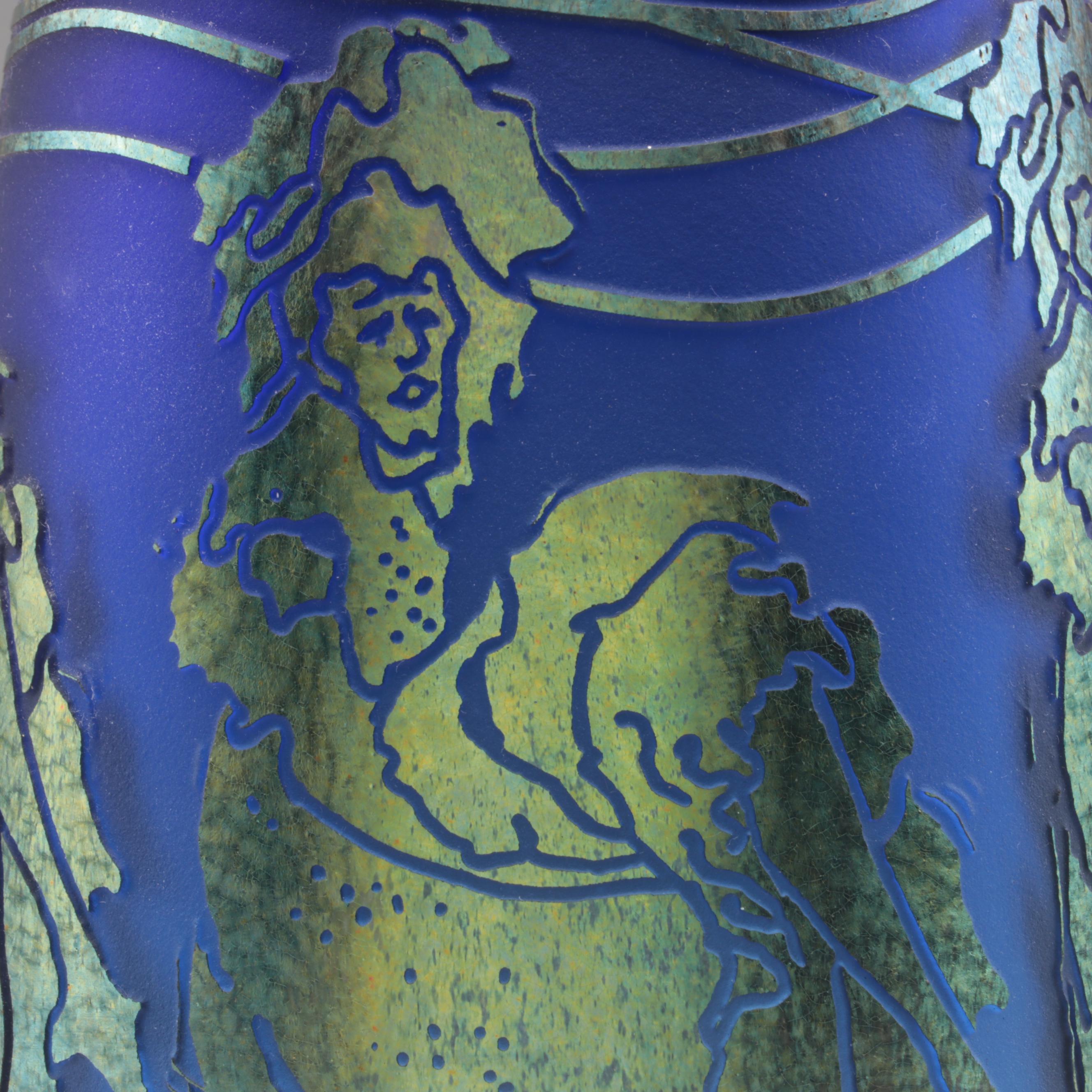 William Brioni Fellerman "Lautrec" Iridescent Sandblasted Figural Art ...