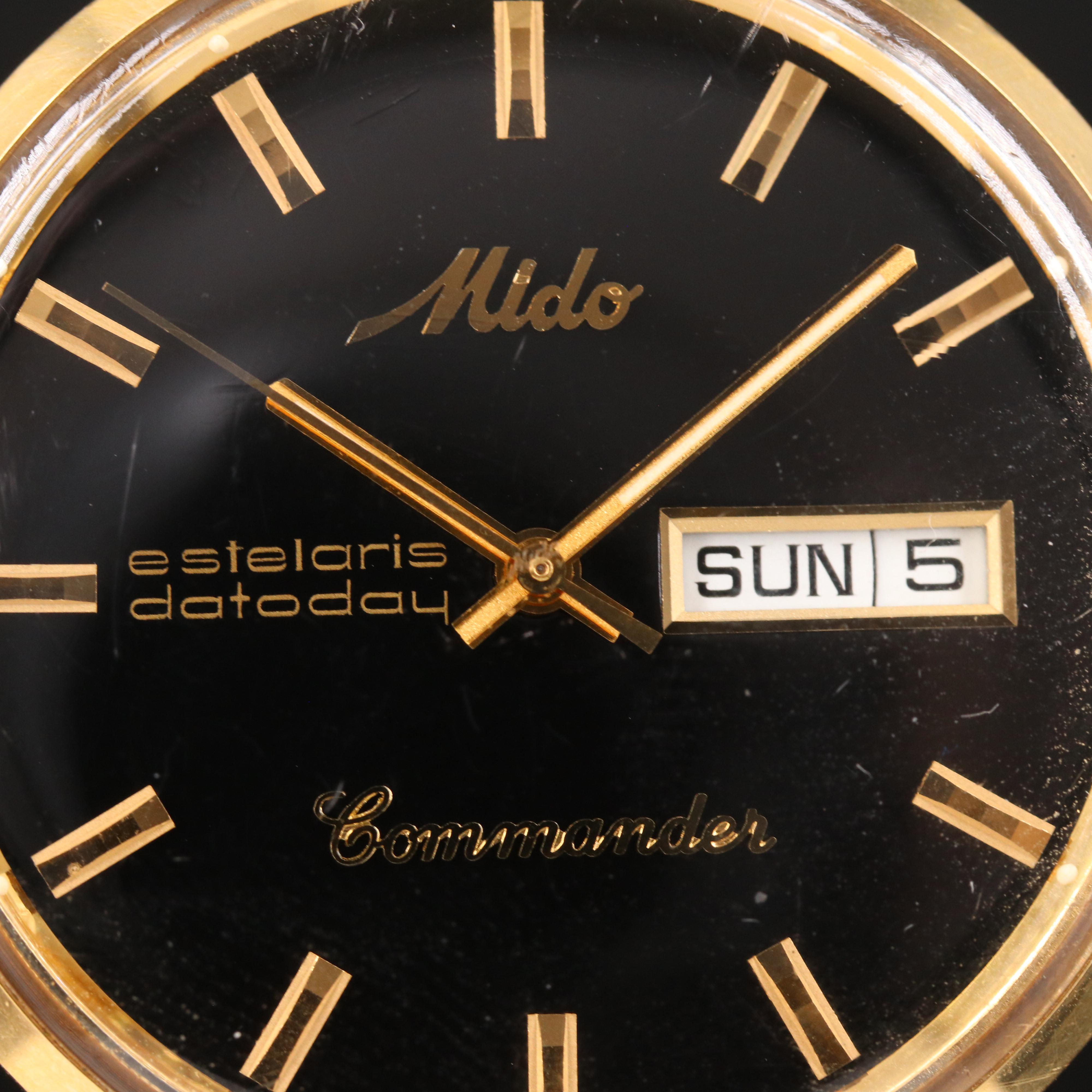 Mido Estelaris Commander Datoday Black Dial Wristwatch | EBTH