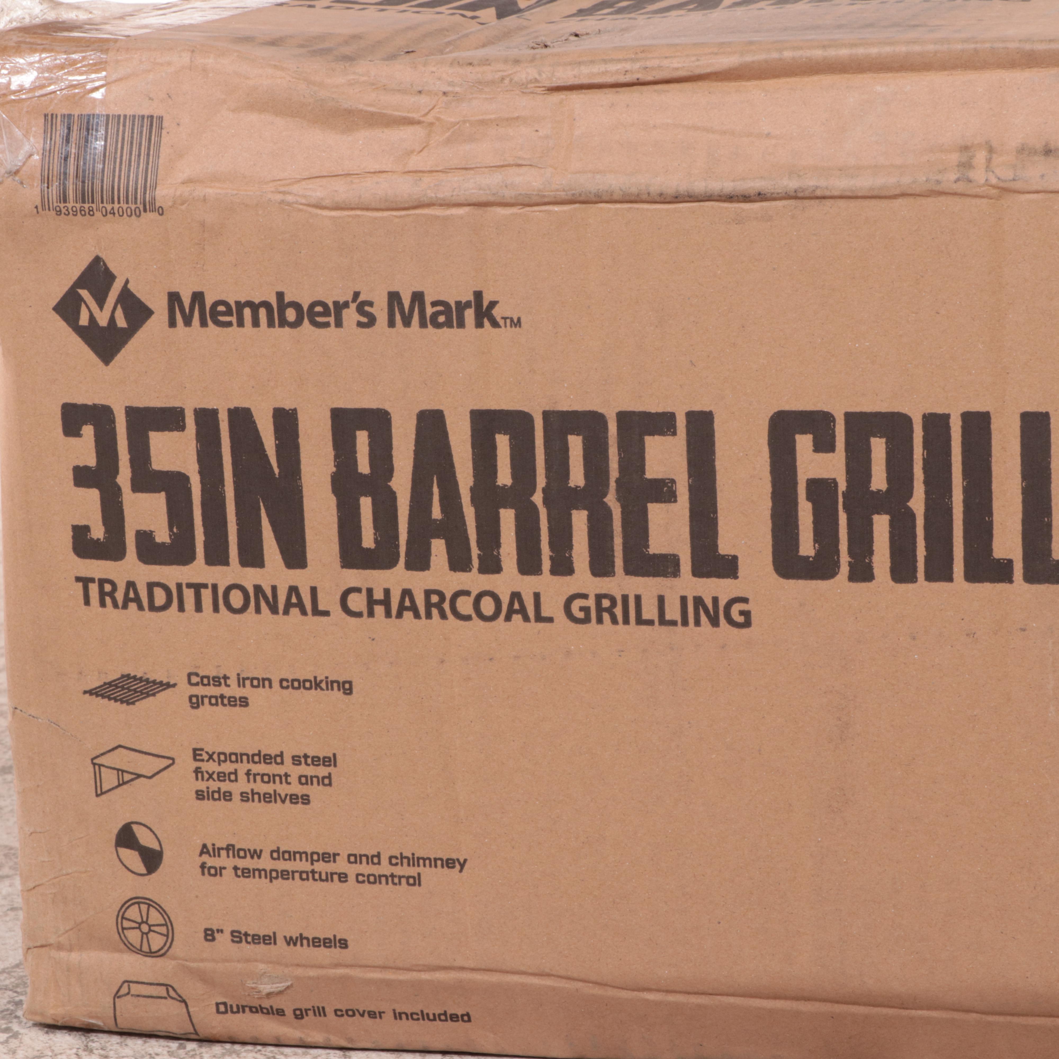 Member's Mark 35" Barrel Charcoal Grill | EBTH
