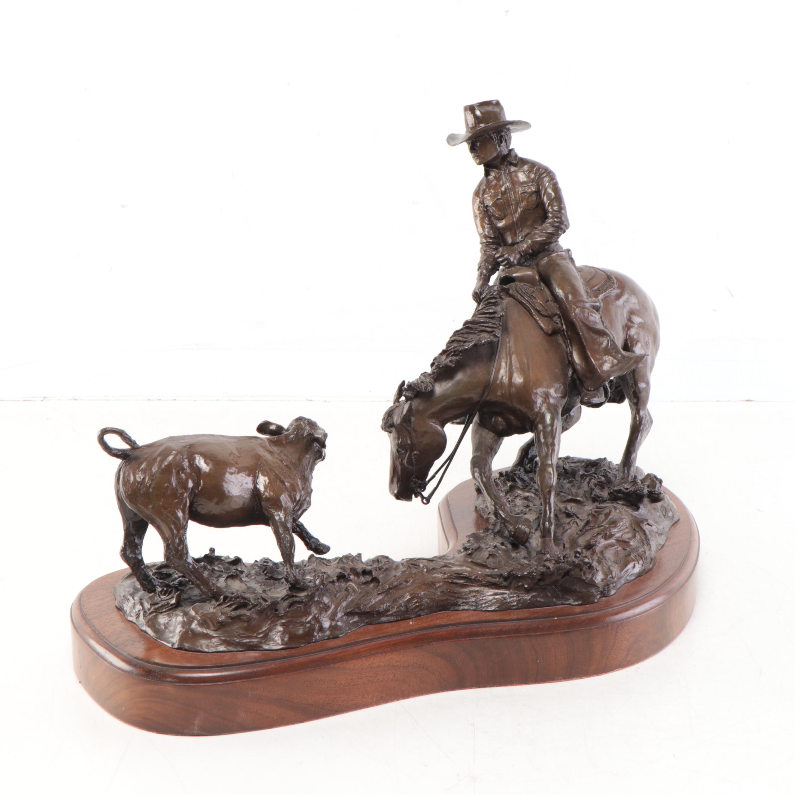 Edd Hayes Bronze Sculpture "The Cutting Horse," 1984 | EBTH