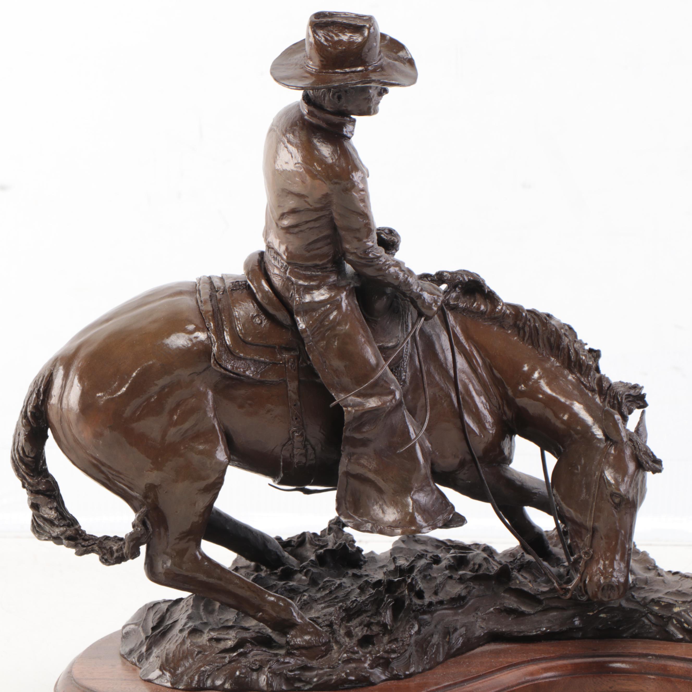 Edd Hayes Bronze Sculpture "The Cutting Horse," 1984 | EBTH