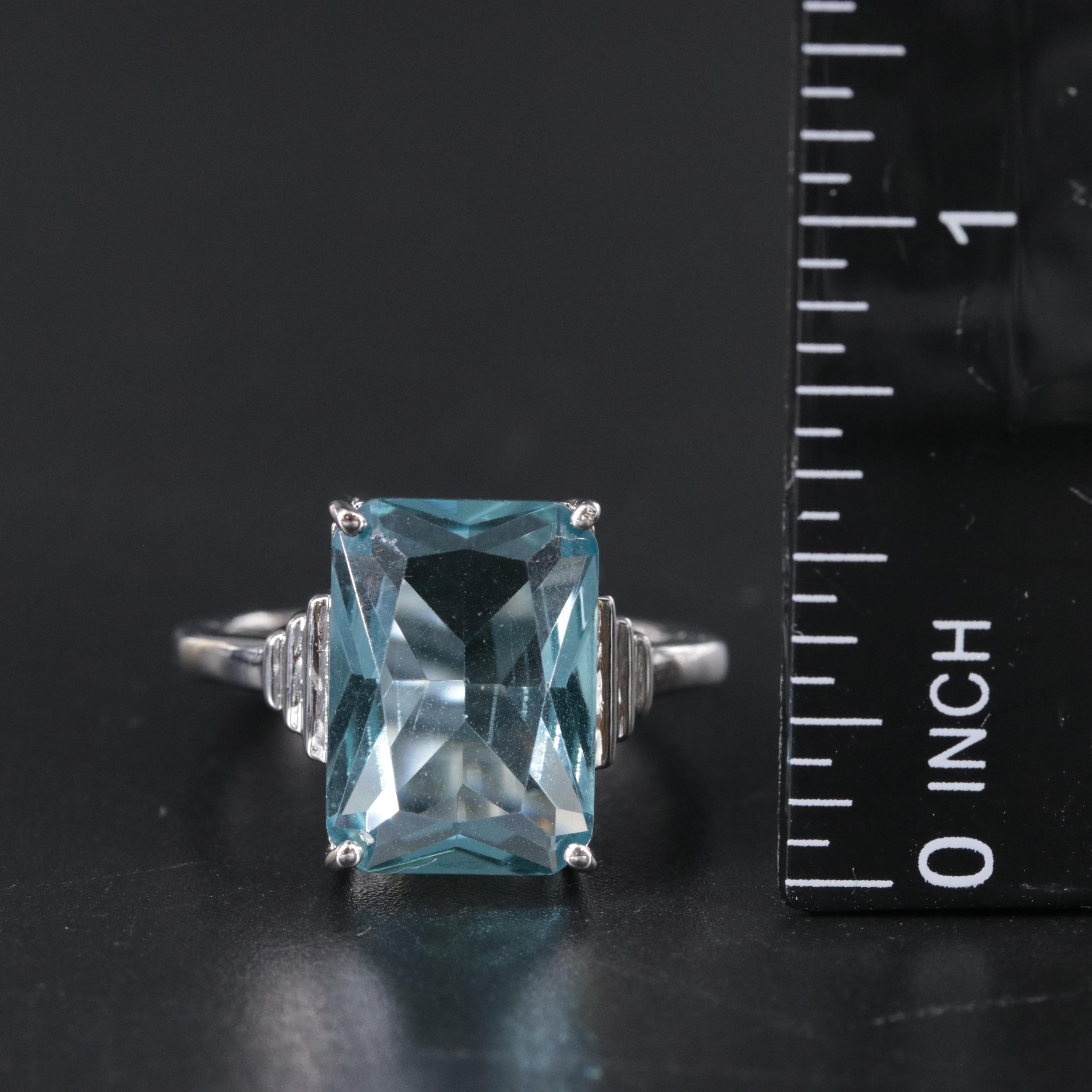 Sterling Silver Aquamarine Ring | EBTH