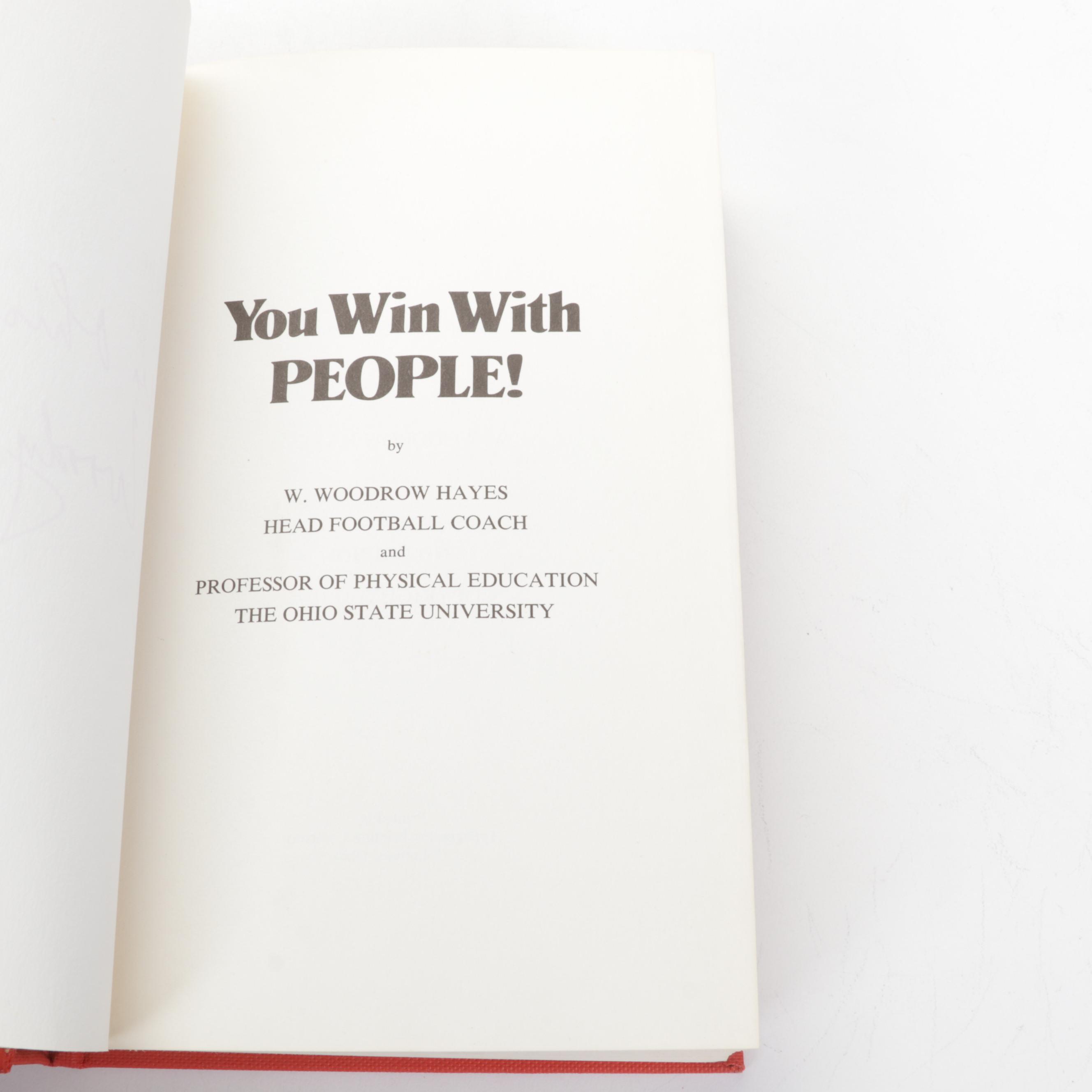 Signed "You Win with People!" by Ohio State Football Coach Woody Hayes ...