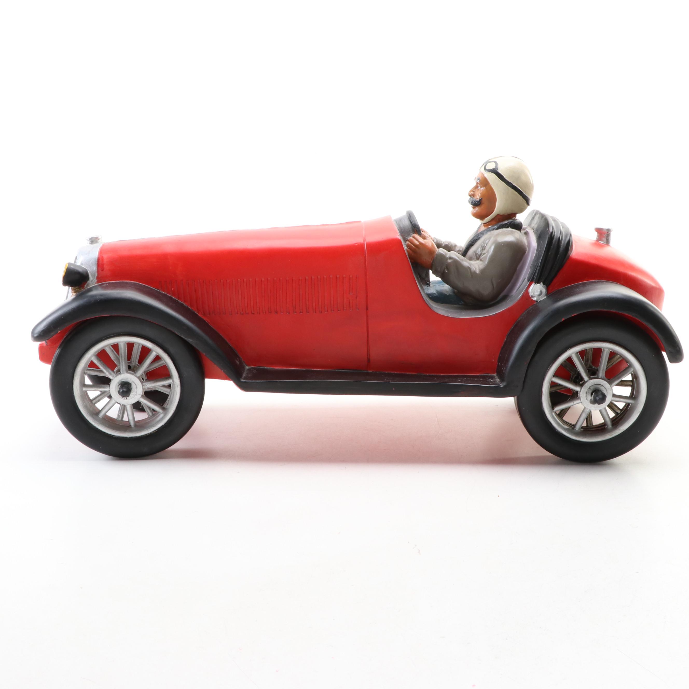 Resin Bugatti Style Race Car Figurine | EBTH