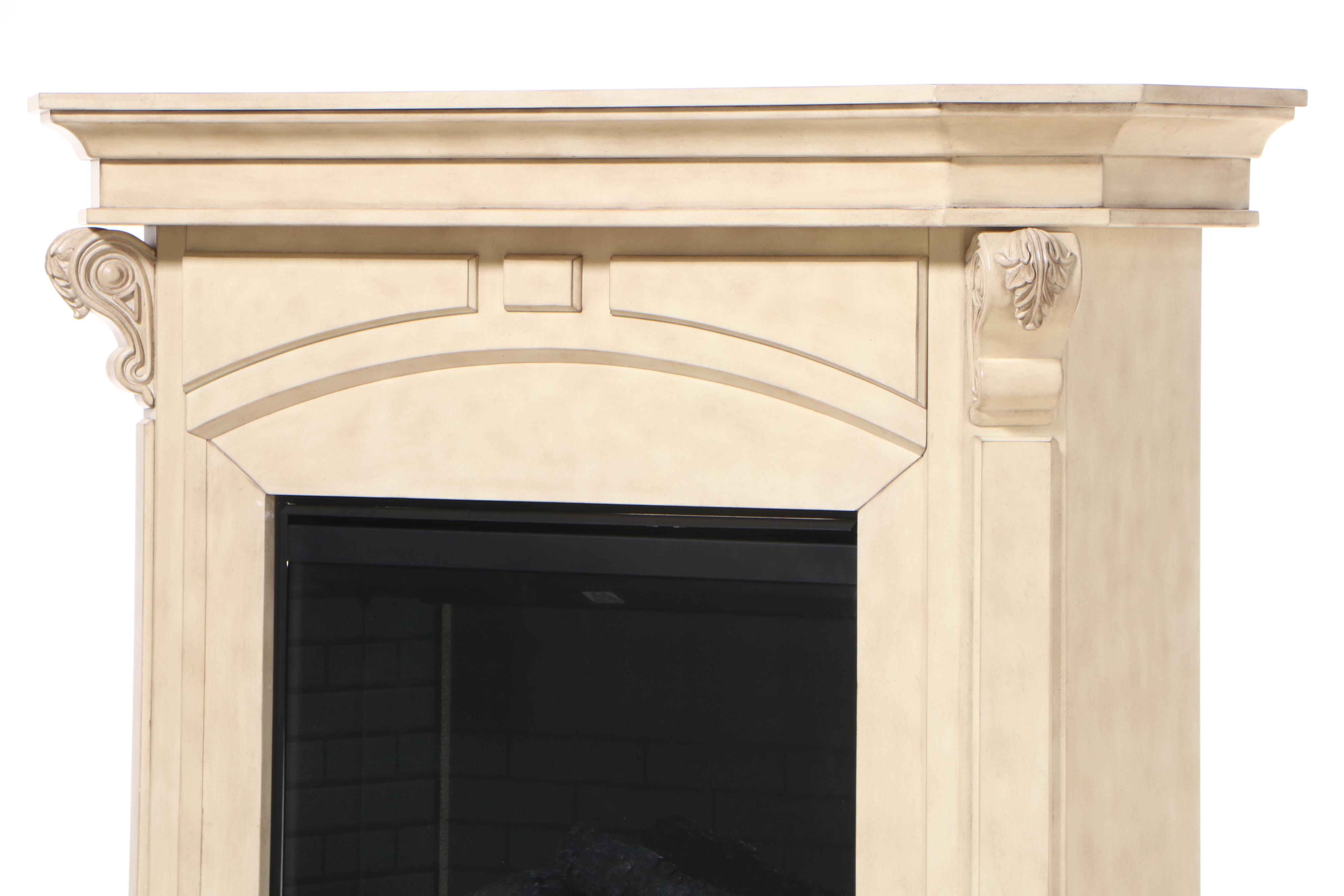 Dimplex Electric Fireplace Heater with Painted Mantel Cabinet | EBTH