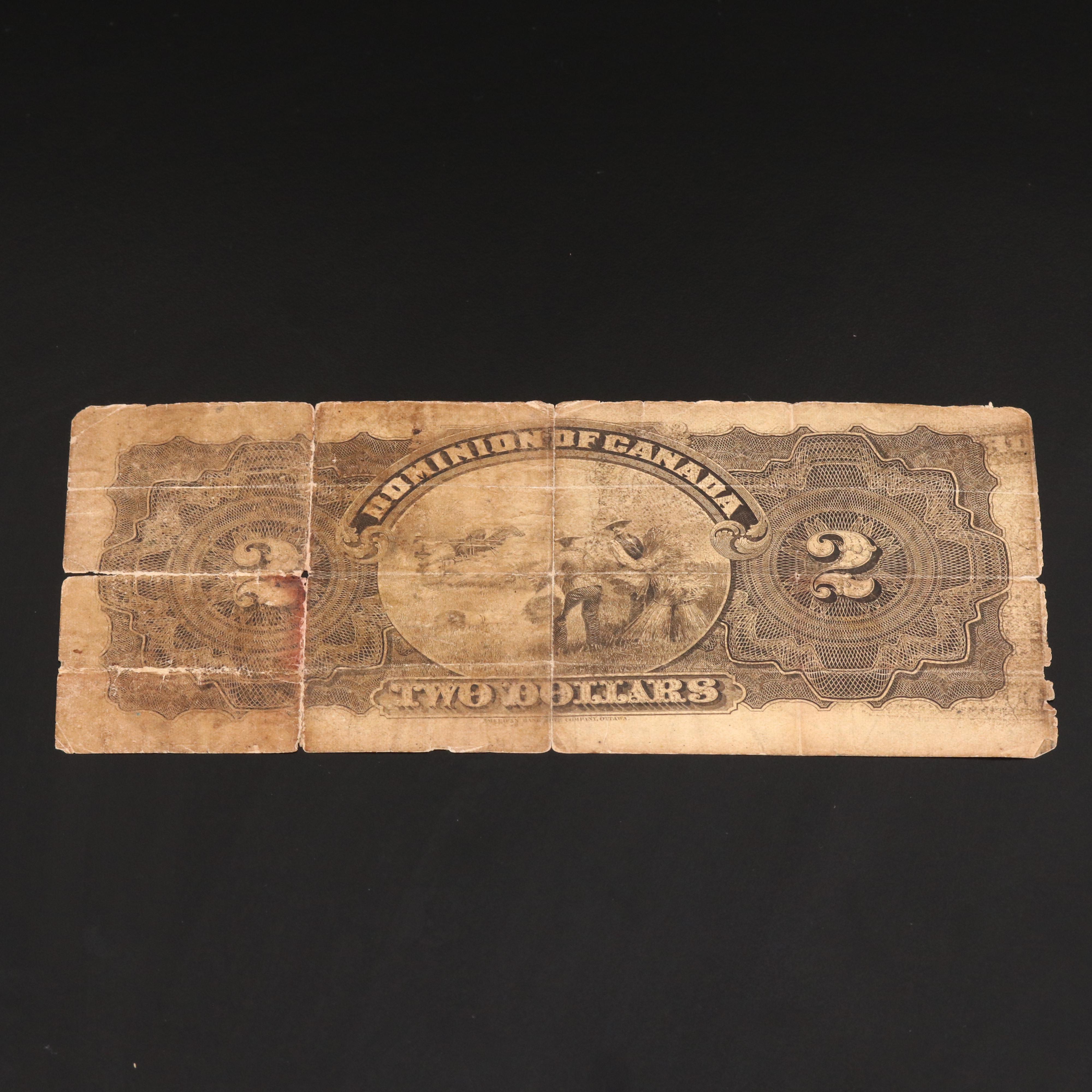 Canada 1897 Large Size Two Dollar Note | EBTH