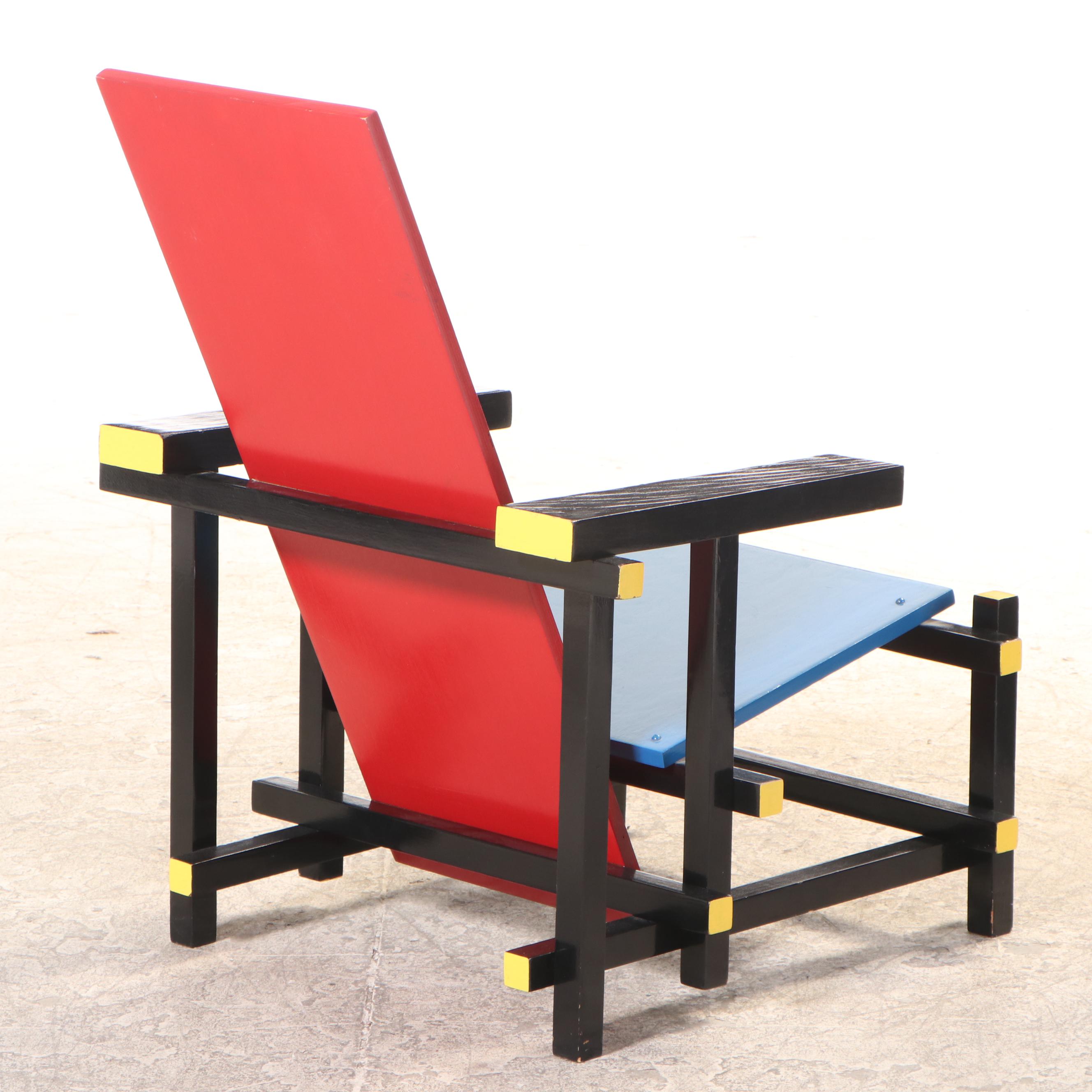 De Stijl Style "Red Blue" Chair, Designed by Gerrit Rietveld | EBTH