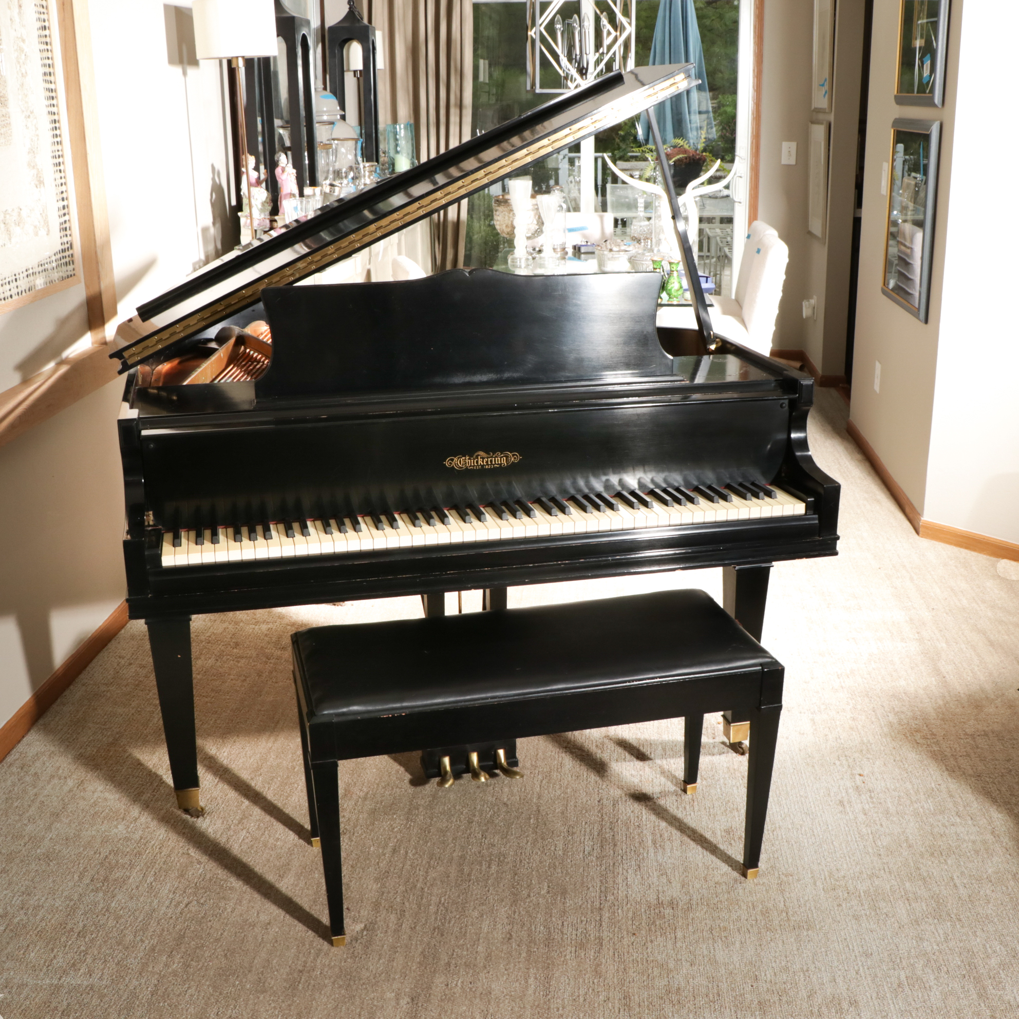Chickering Grand Piano With Matching Bench, 1970s | EBTH
