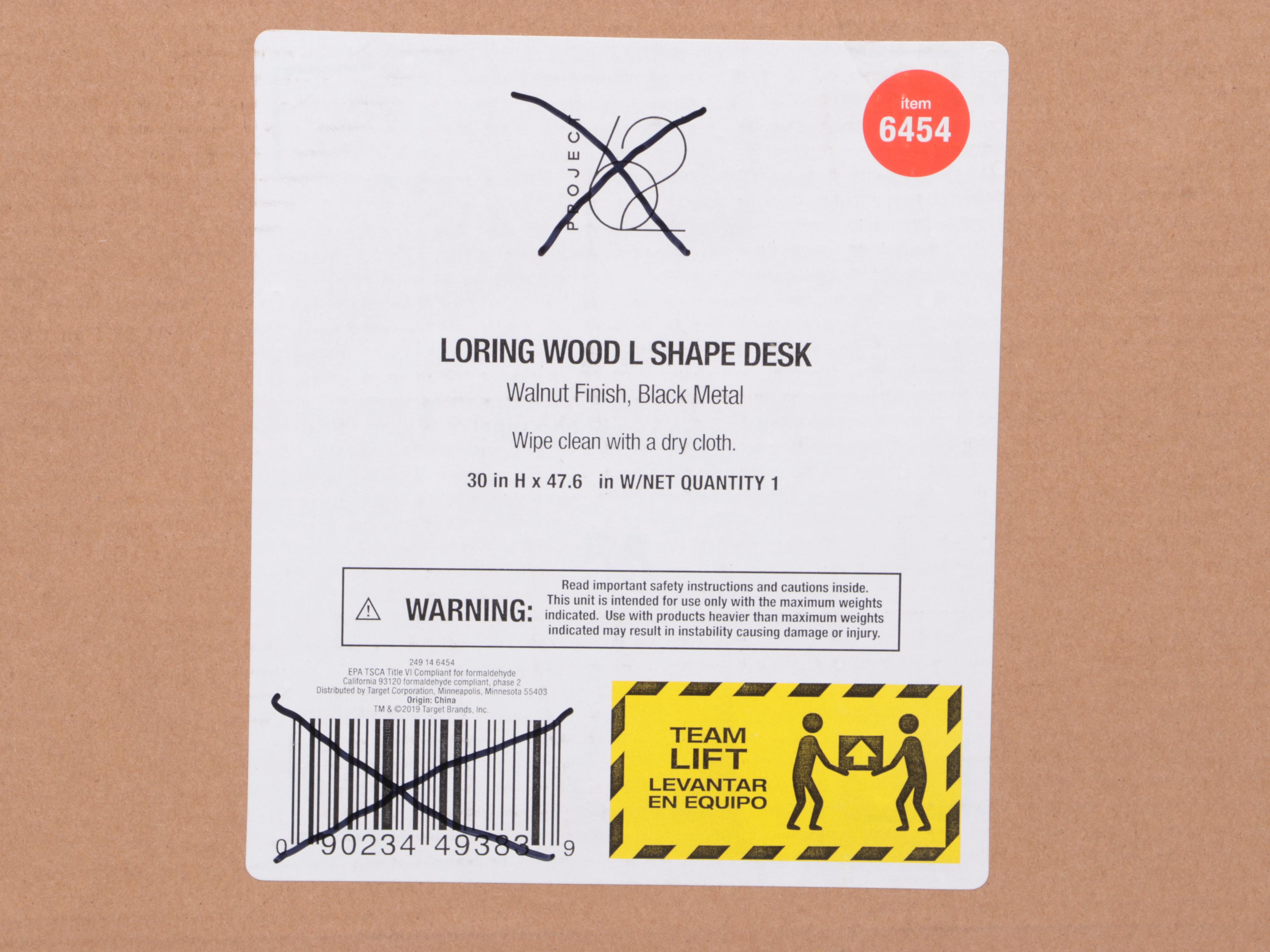 Project 62 Loring Walnut-Finished and Black Metal L-Shaped Desk | EBTH