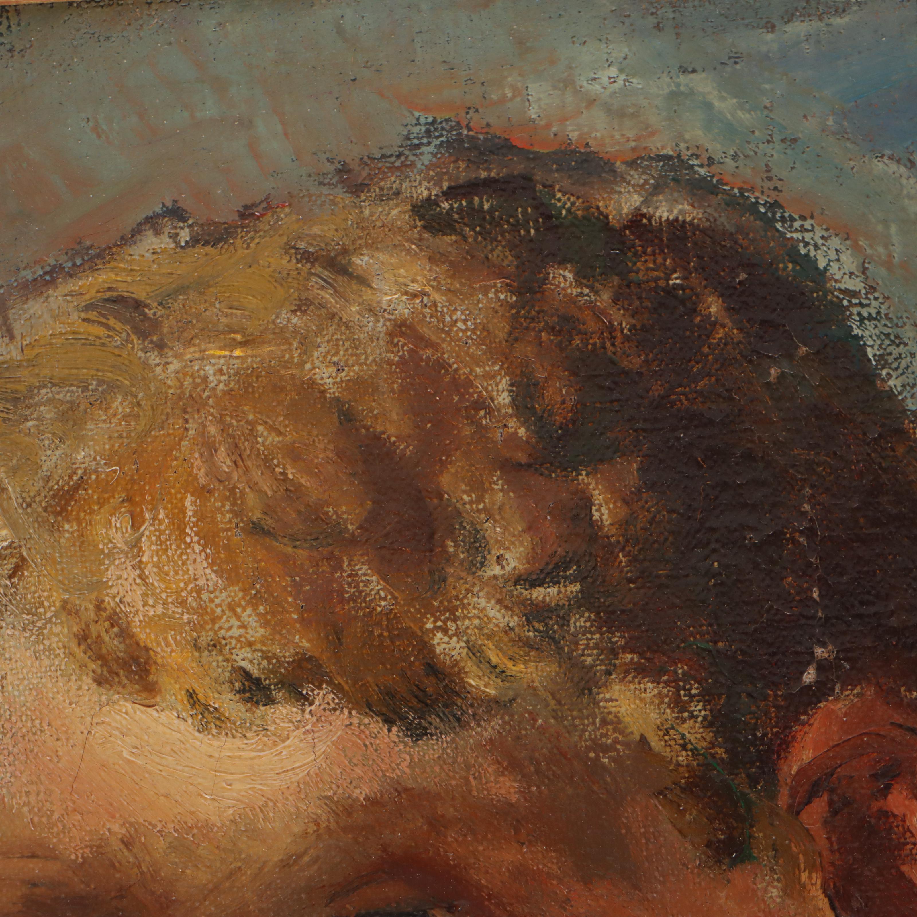 Jon Corbino Portrait Oil Painting of Child, Circa 1935 | EBTH