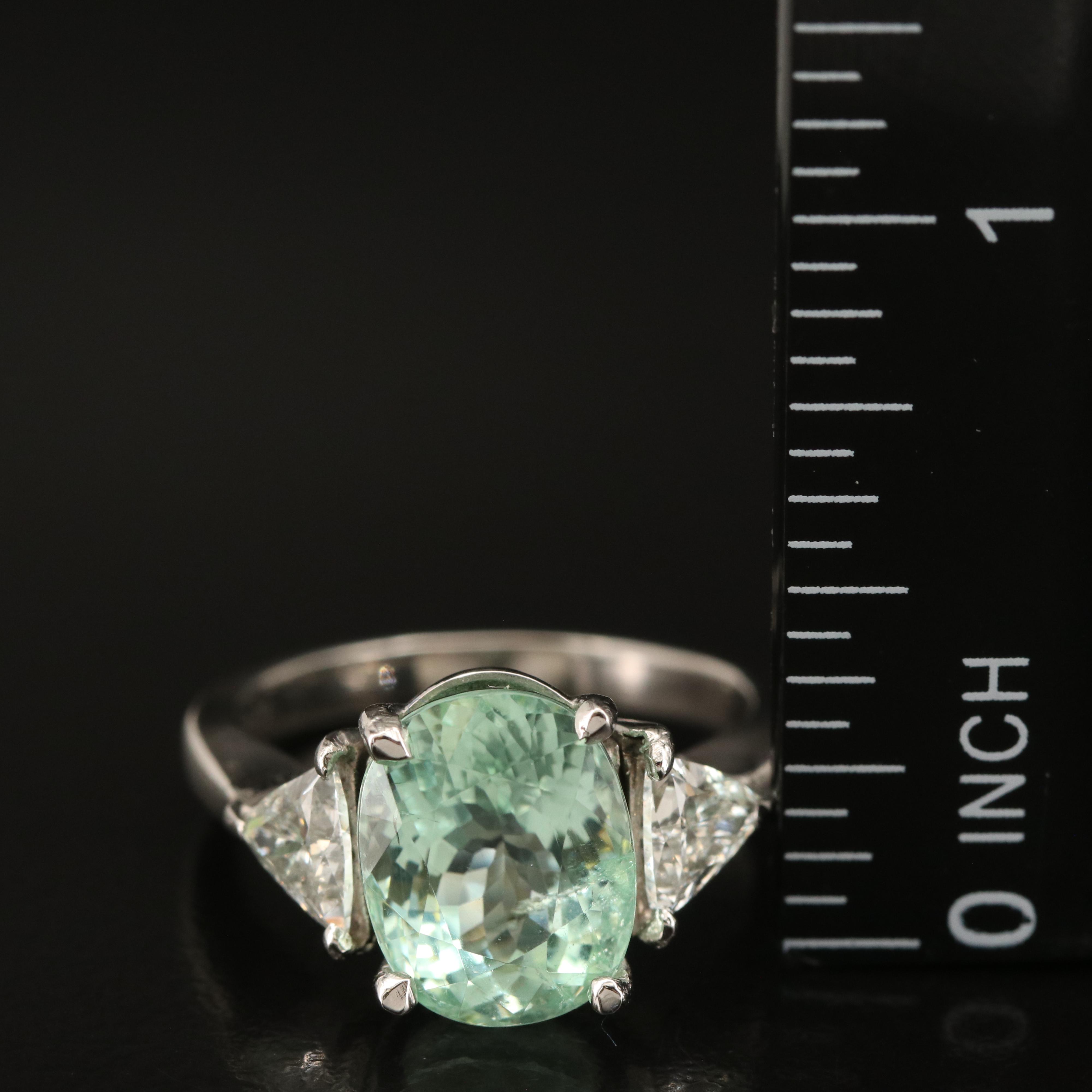 Platinum 4.94 CT Paraiba Tourmaline and Diamond Ring with GIA Report | EBTH