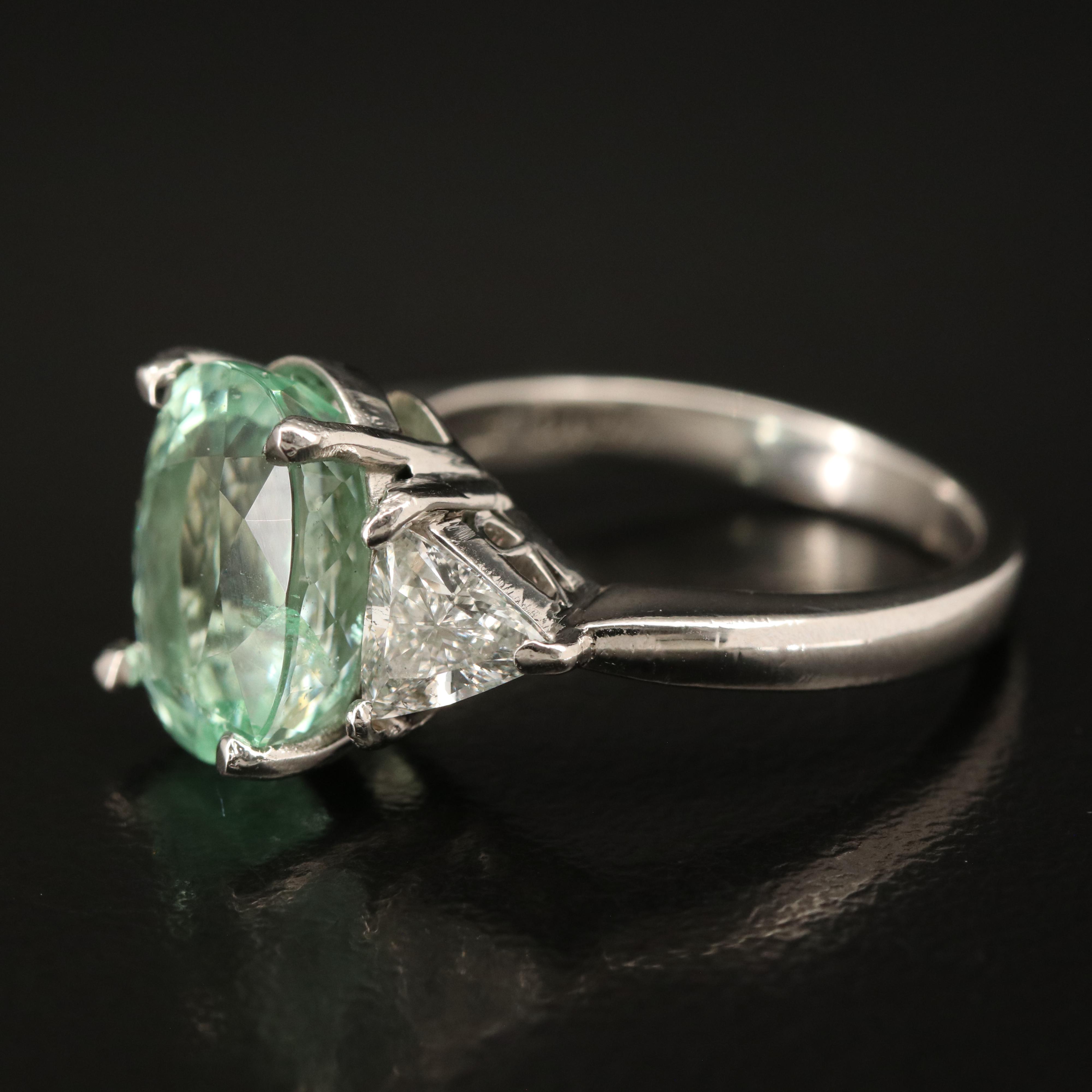 Platinum 4.94 CT Paraiba Tourmaline and Diamond Ring with GIA Report | EBTH