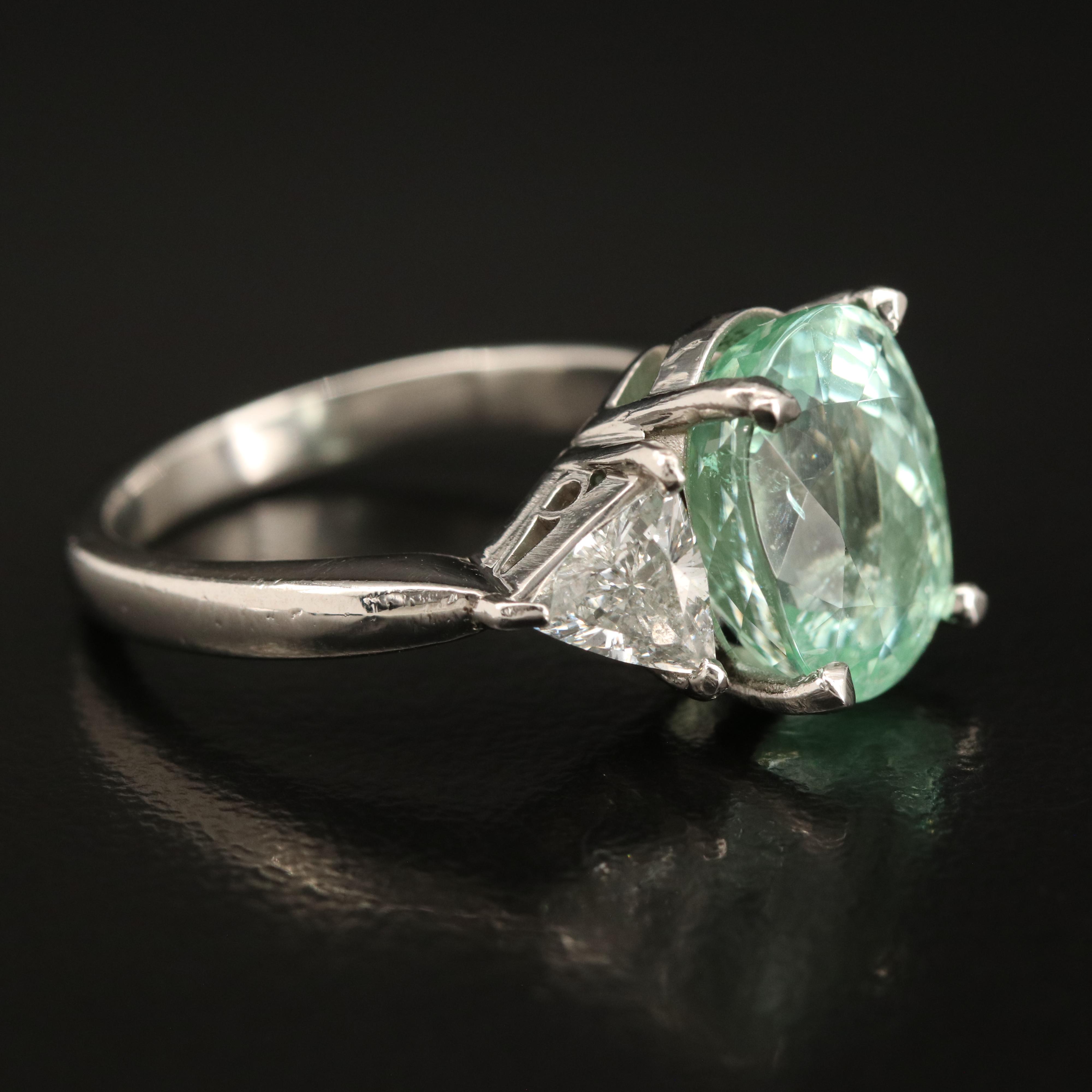Platinum 4.94 CT Paraiba Tourmaline and Diamond Ring with GIA Report | EBTH