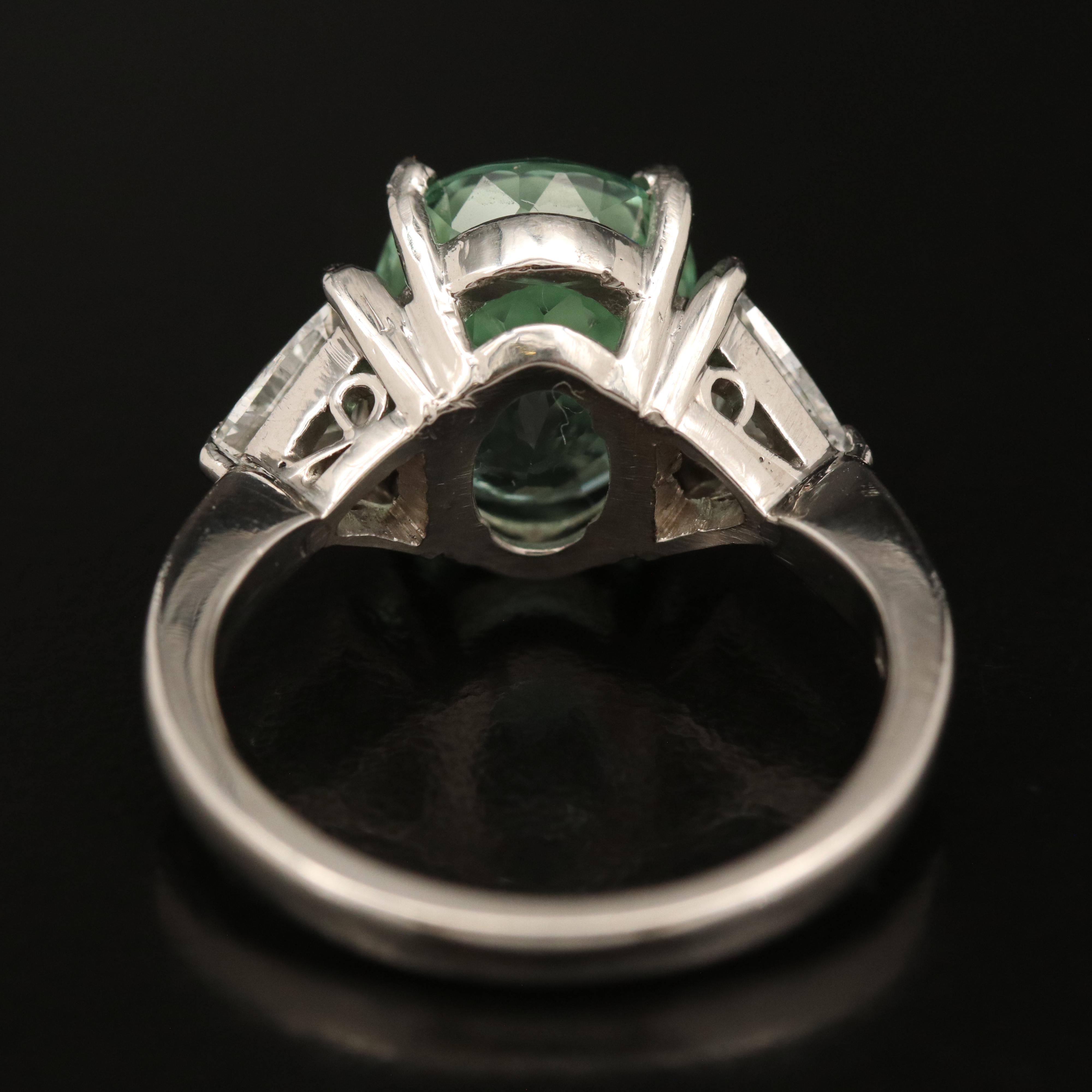 Platinum 4.94 CT Paraiba Tourmaline and Diamond Ring with GIA Report | EBTH