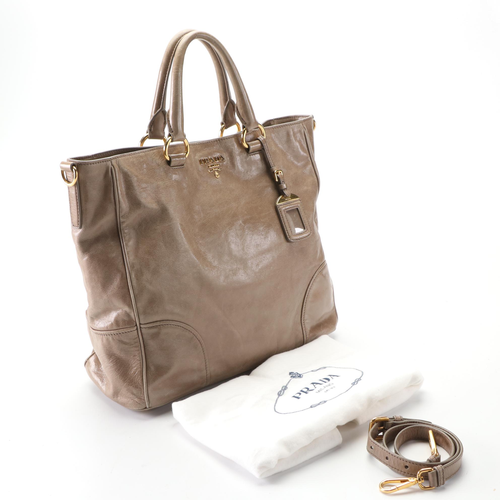 Prada Two-Way Tote Bag in Vitello Lux Leather | EBTH