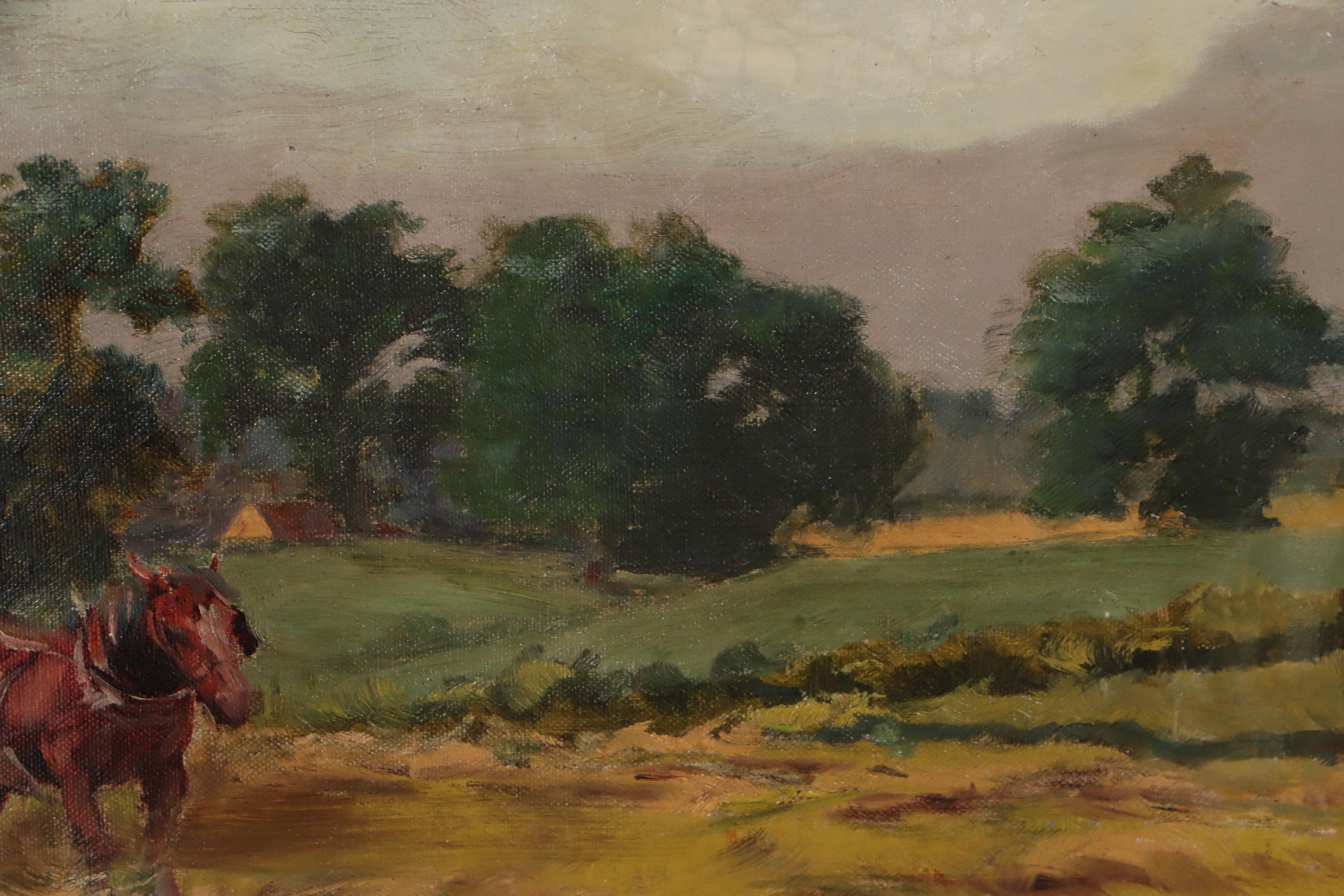 Idyll Landscape Oil Painting, Circa 1900 | EBTH