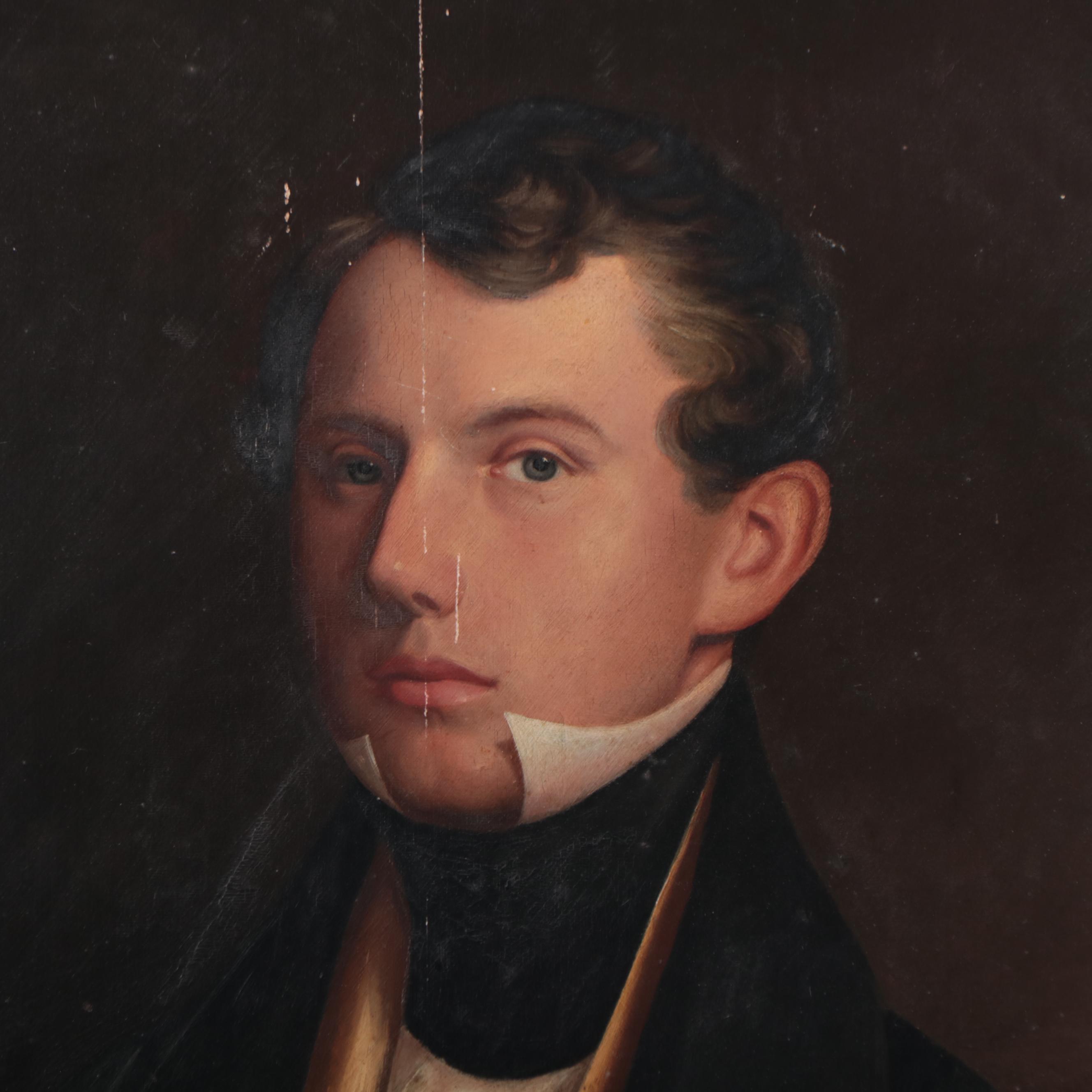 James H. Kimberly Portrait Oil Painting of Gentleman, 1835 | EBTH