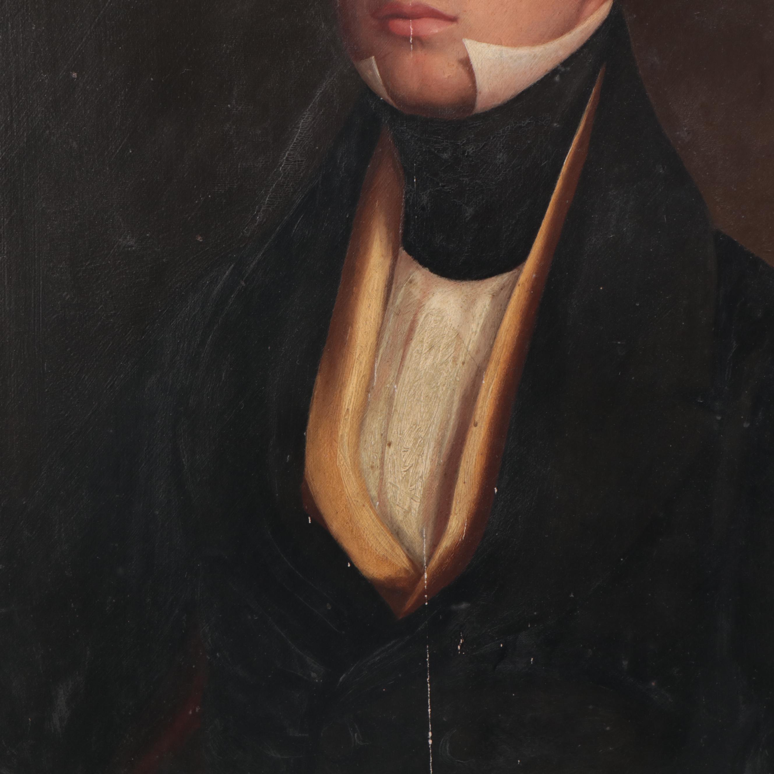 James H. Kimberly Portrait Oil Painting of Gentleman, 1835 | EBTH