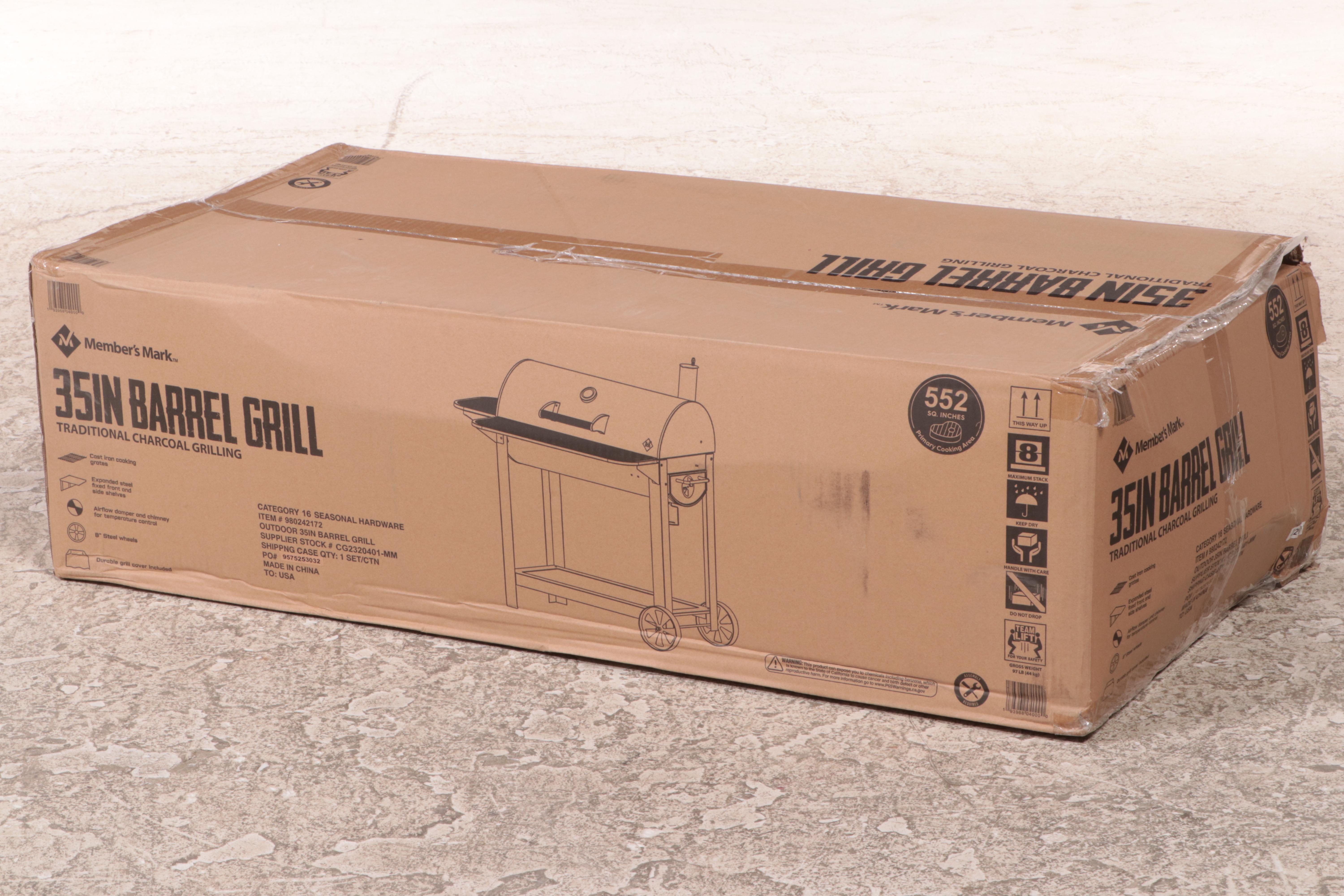 Member's Mark 35" Barrel Charcoal Grill | EBTH