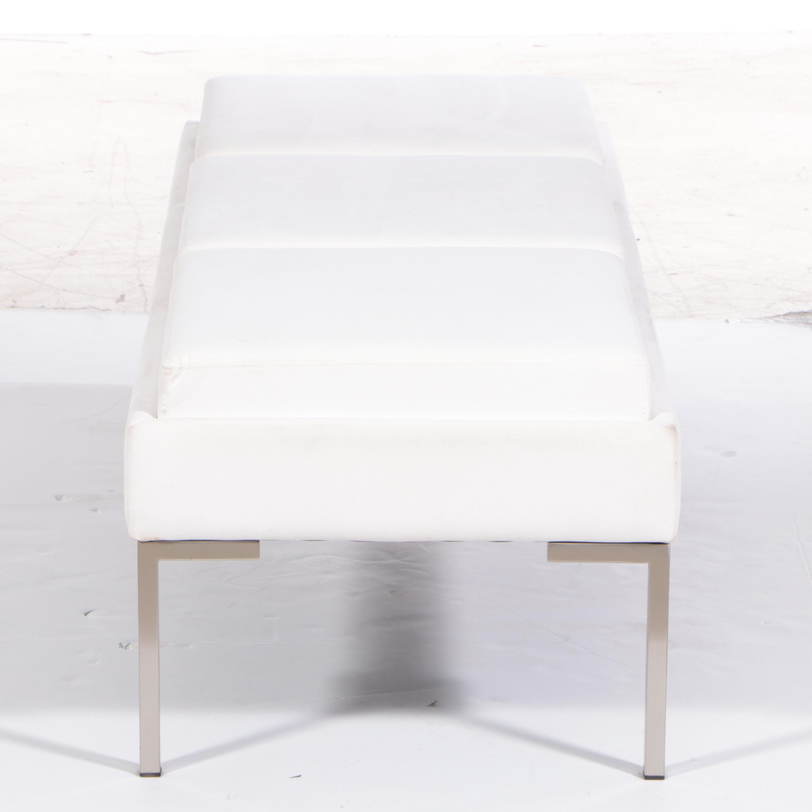 American Leather Custom-Upholstered "Museum" Bench w/ Reversible ...