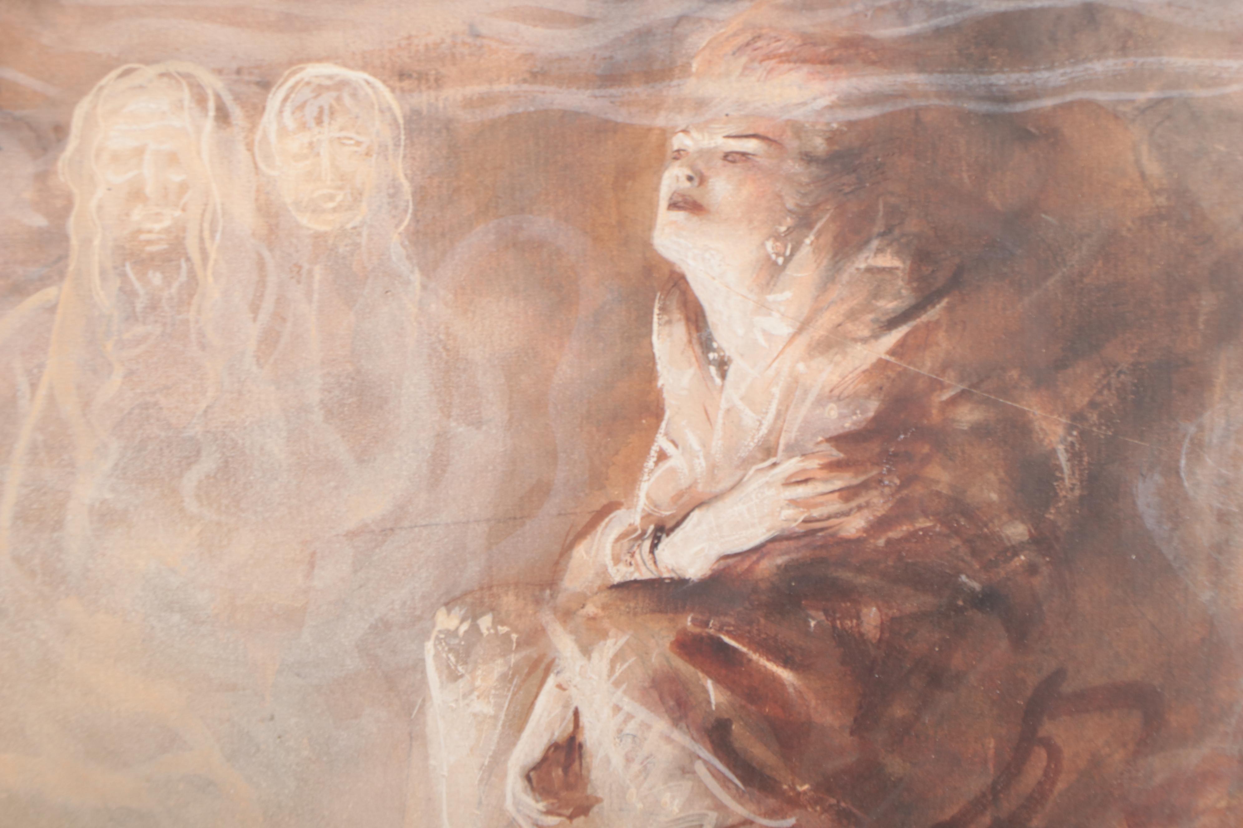 Gordon Stevenson Figurative Gouache Paintings, Mid-20th Century | EBTH