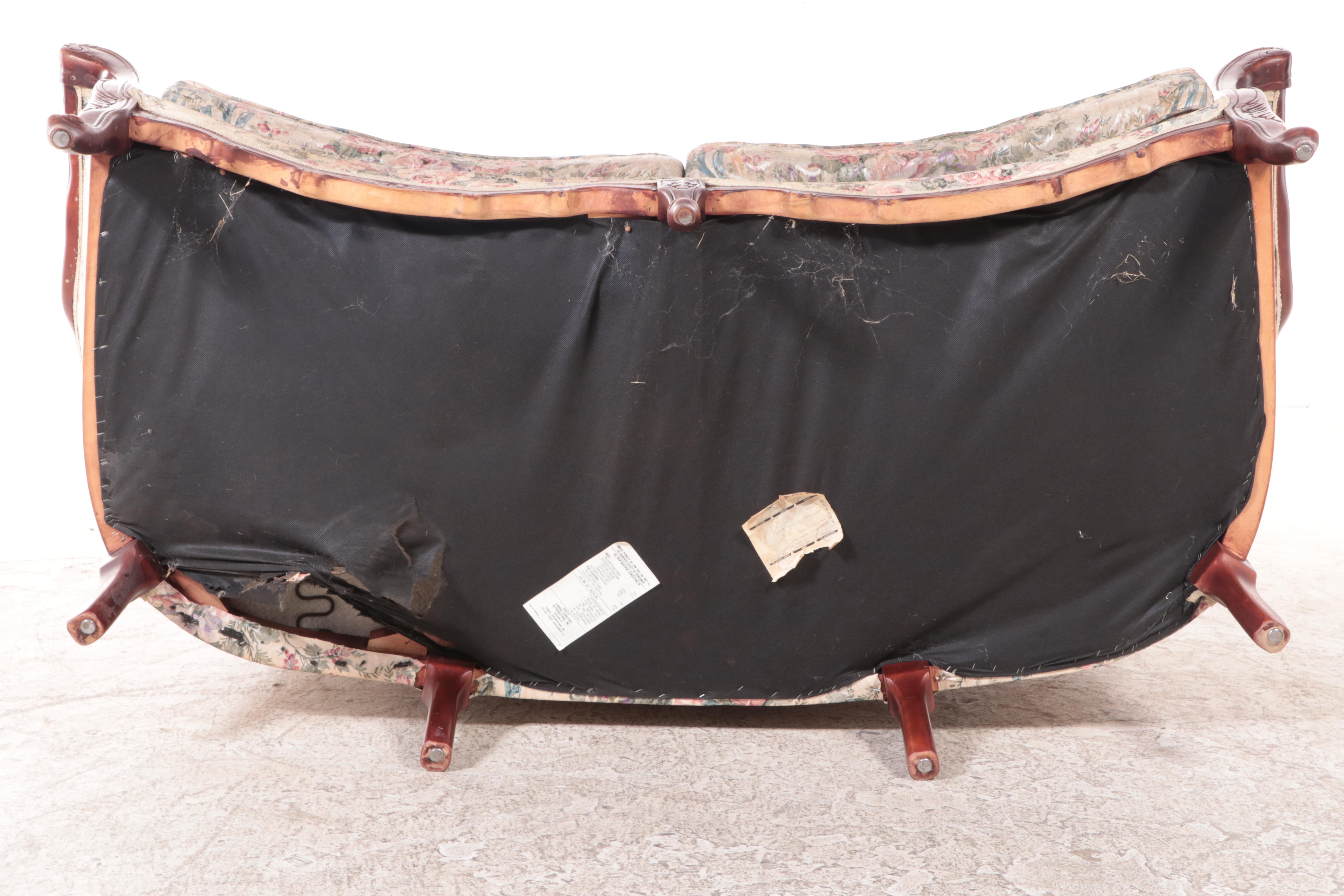 Kimball Furniture Reproductions Rococo Carved Sofa in Floral Tufted ...