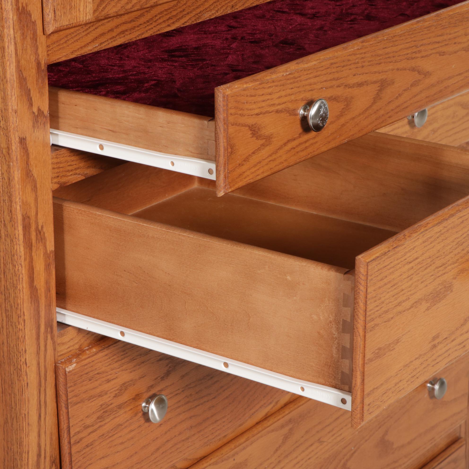 Amish Originals Oak Cabinet over Chest of Drawers, Late 20th to 21st ...