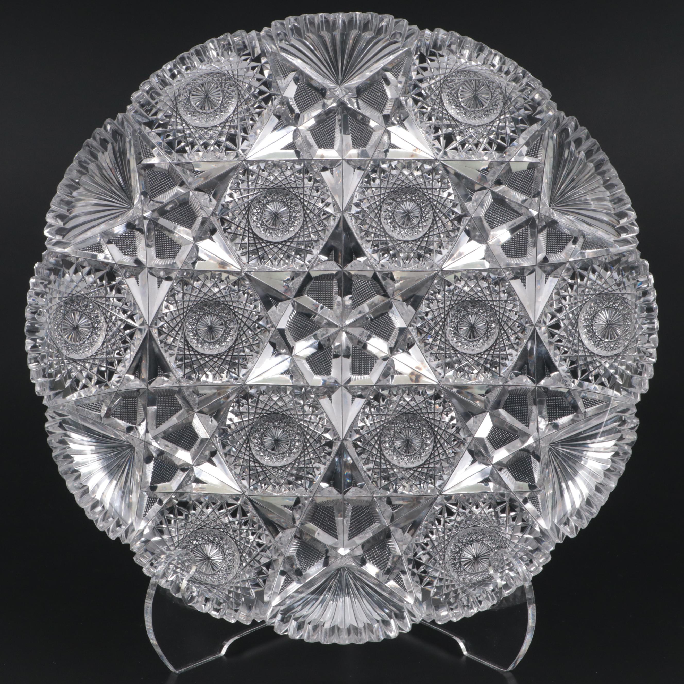 J. Hoare & Co. "Champion" American Brilliant Cut Glass Tray, Early 20th ...