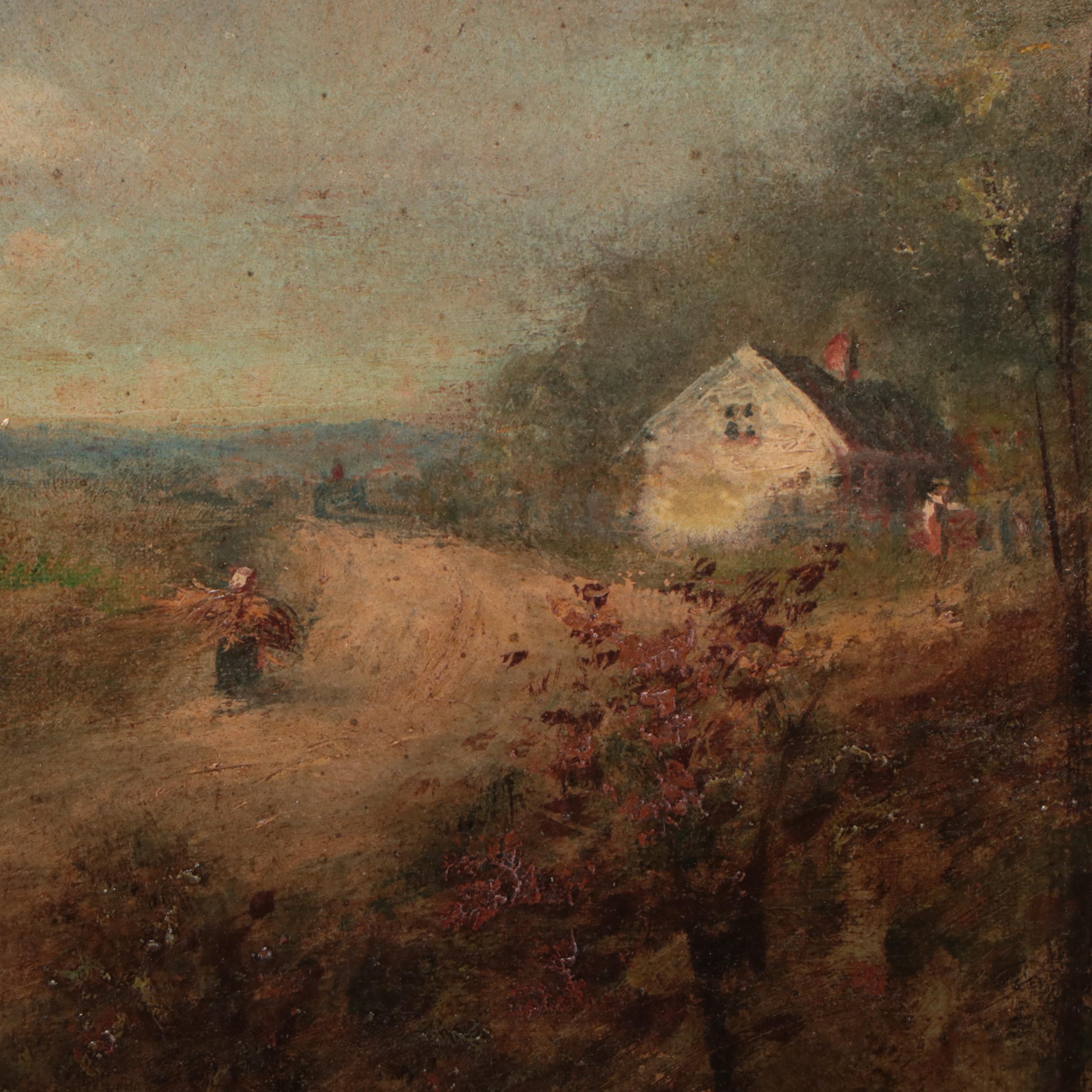 Jacob Bauer Oil Painting of Horse-Drawn Hay Wagon, Late 19th Century | EBTH