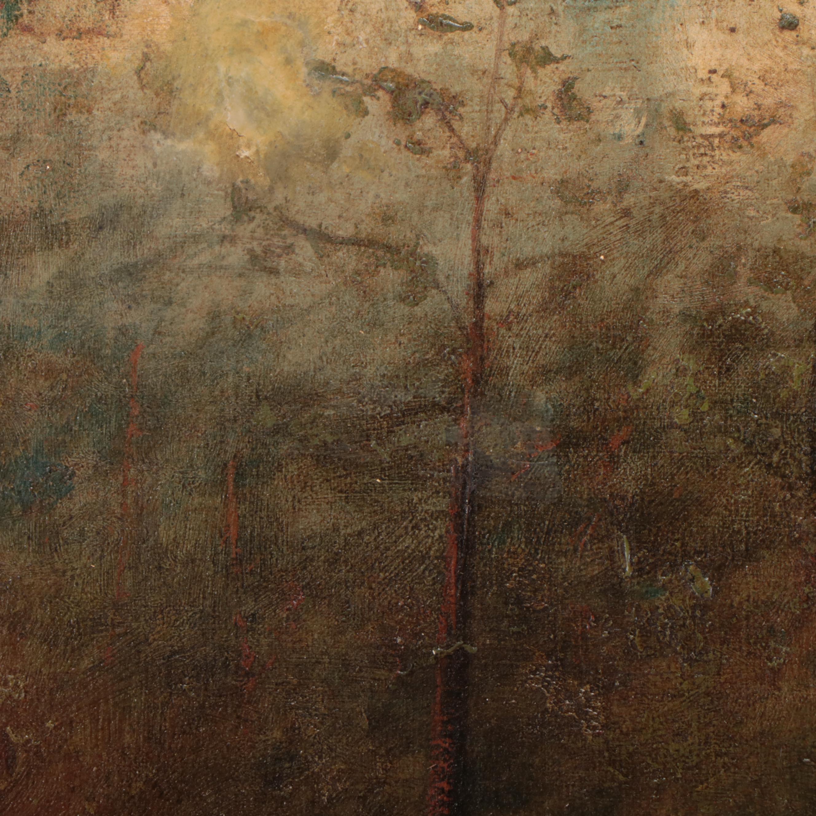 Jacob Bauer Oil Painting of Horse-Drawn Hay Wagon, Late 19th Century | EBTH