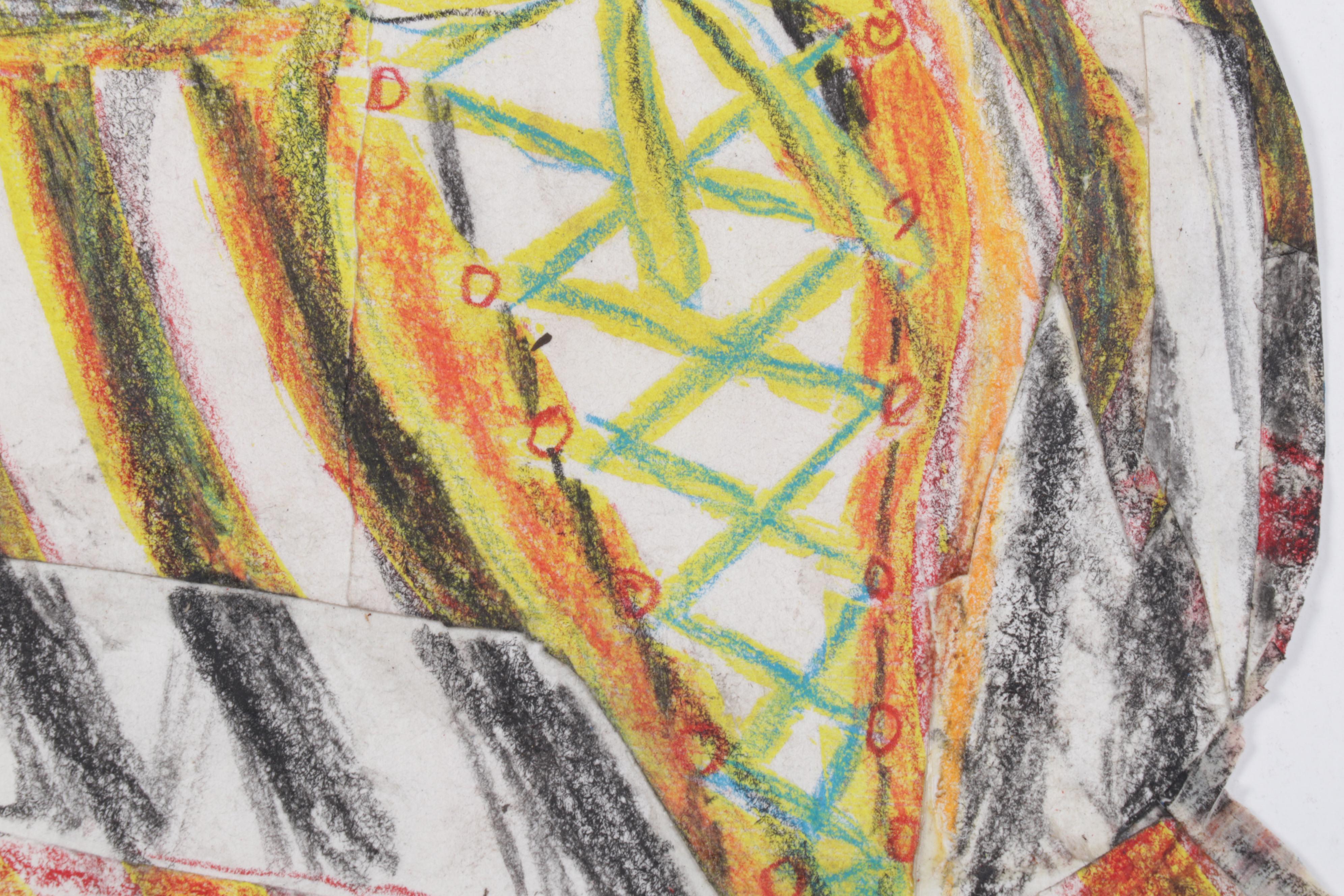 Sidney Chafetz Pastel Drawing Collage Study for "Barbie's Mom," Circa ...