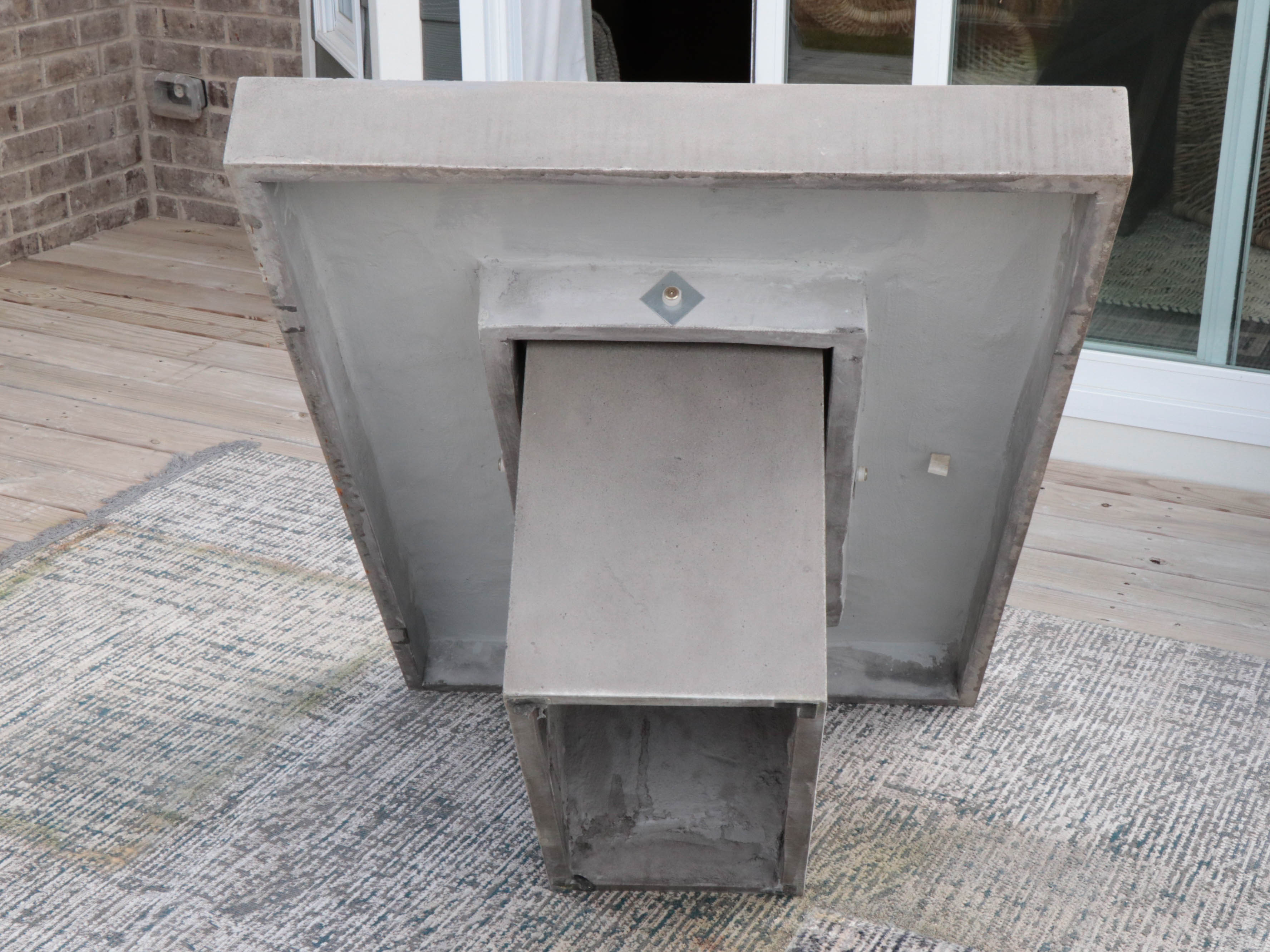 Contemporary Floating Slab Concrete Patio Table | EBTH