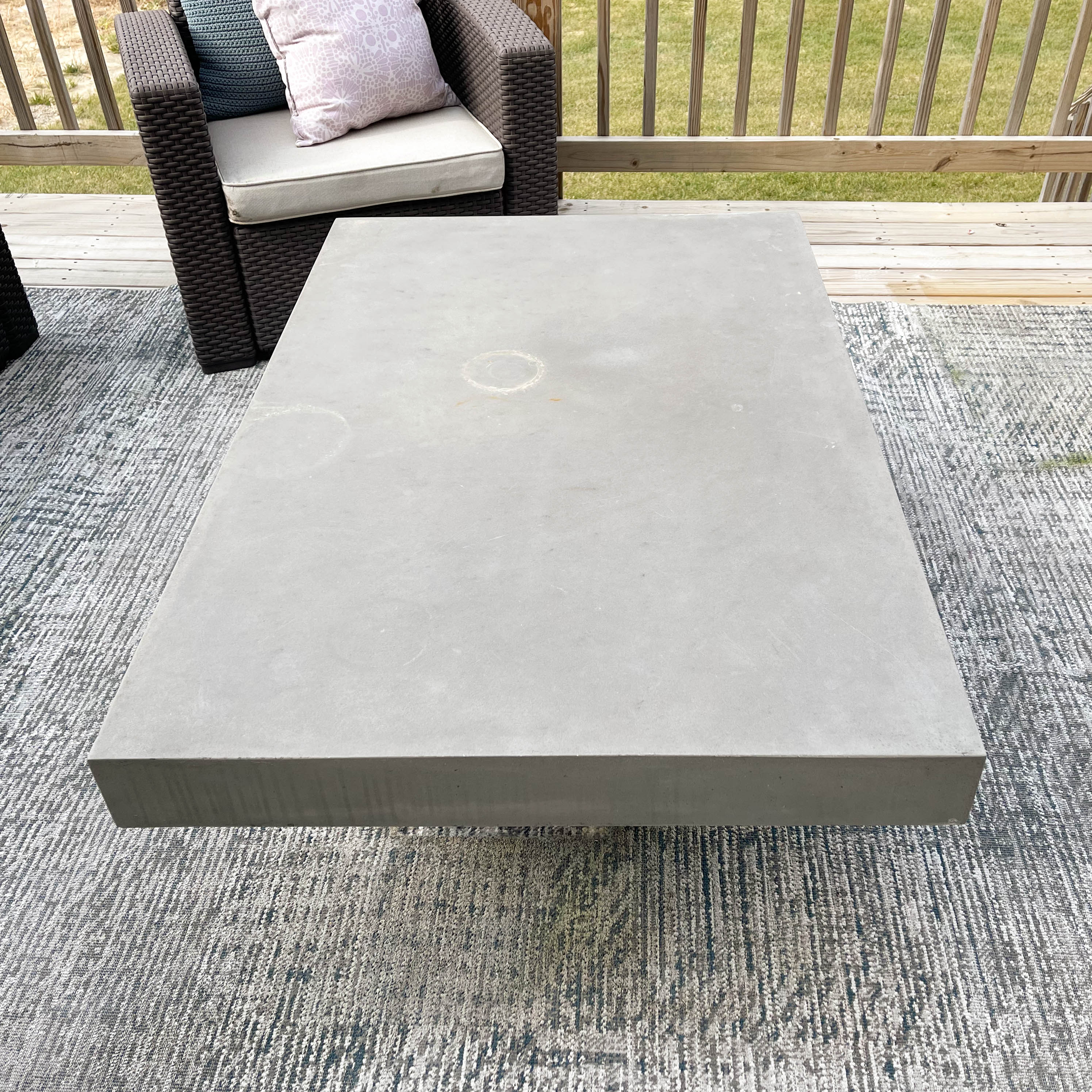 Contemporary Floating Slab Concrete Patio Table | EBTH