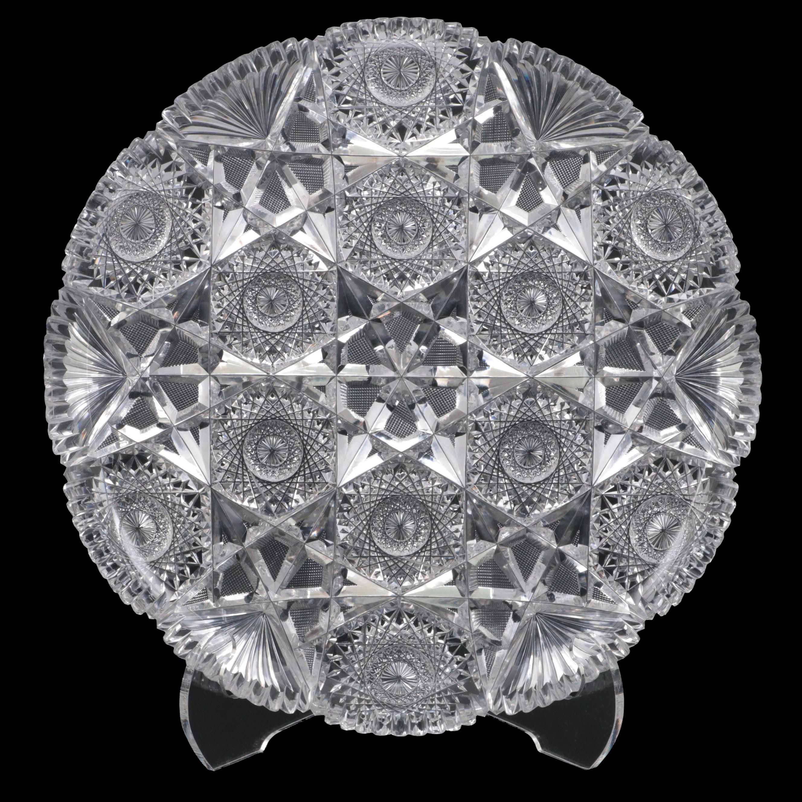 J. Hoare & Co. "Champion" American Brilliant Cut Glass Tray, Early 20th ...