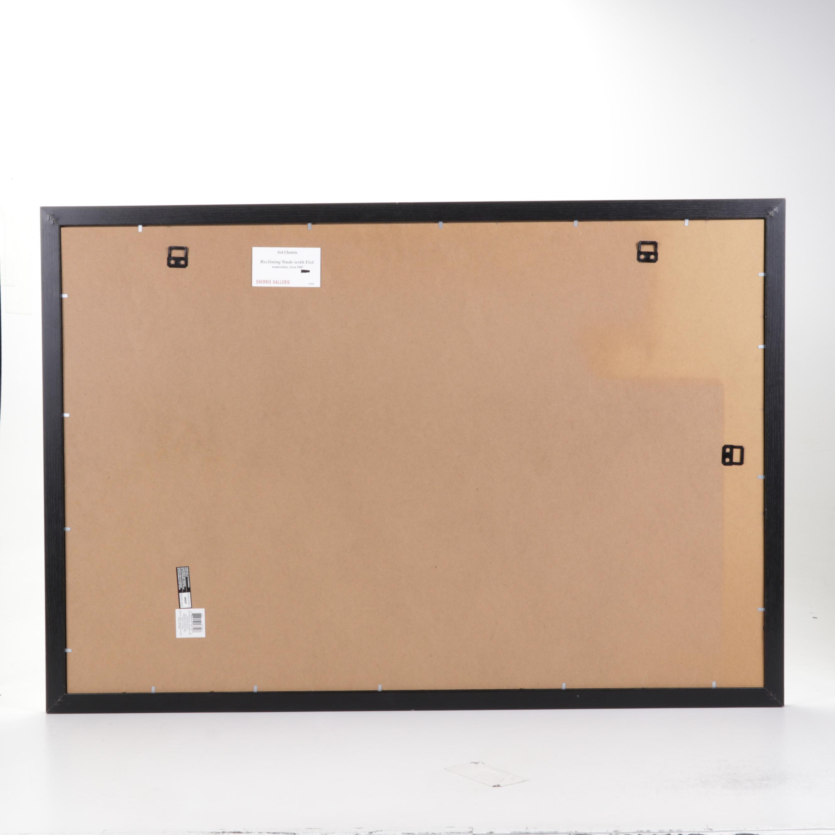 Sidney Chafetz Ink Wash Painting "Reclining Nude With Fist," Circa 1947 ...