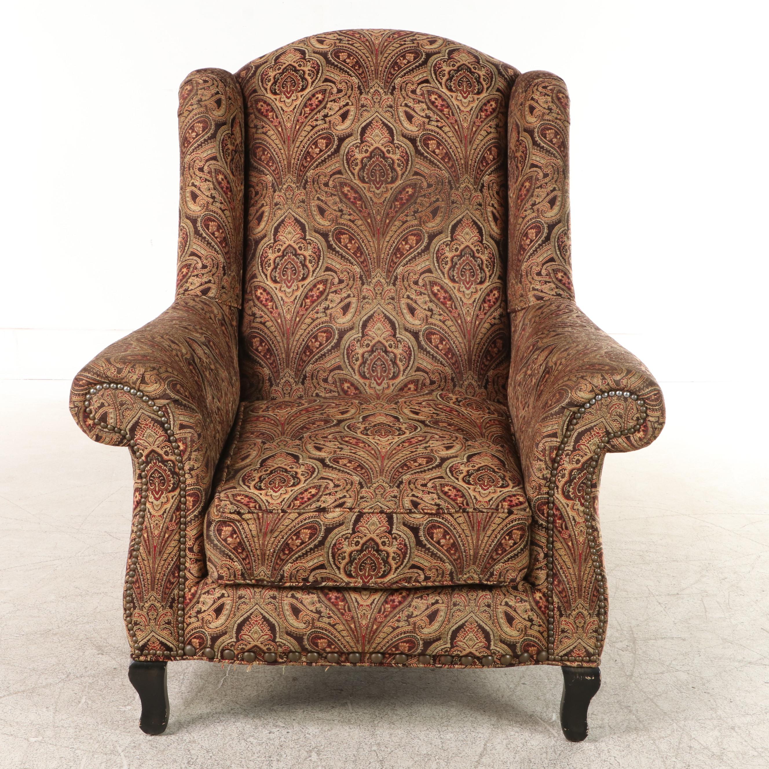 Arhaus Cambridge Collection Paisley Upholstered Wingback Chair and ...